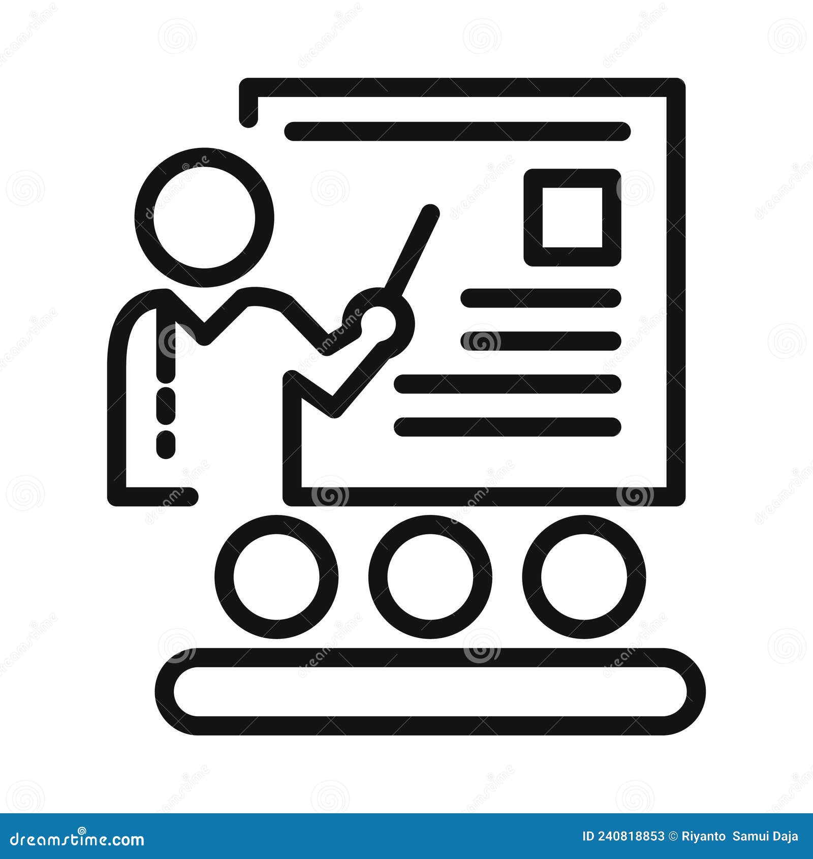 Training Seminar Icon Black and White Illustration Stock Vector ...