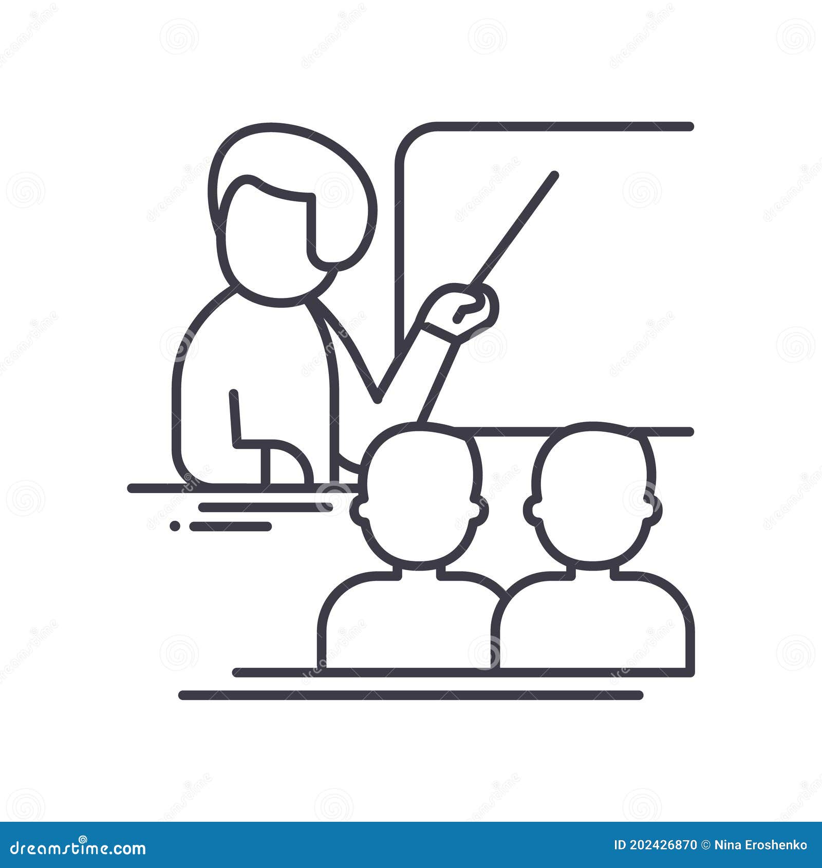 Training Seminar Icon, Linear Isolated Illustration, Thin Line Vector ...