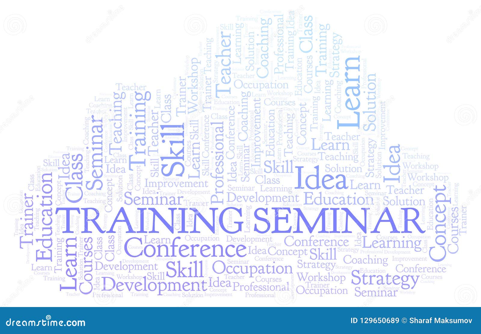 Training Seminar Word Cloud. Stock Illustration - Illustration of card ...