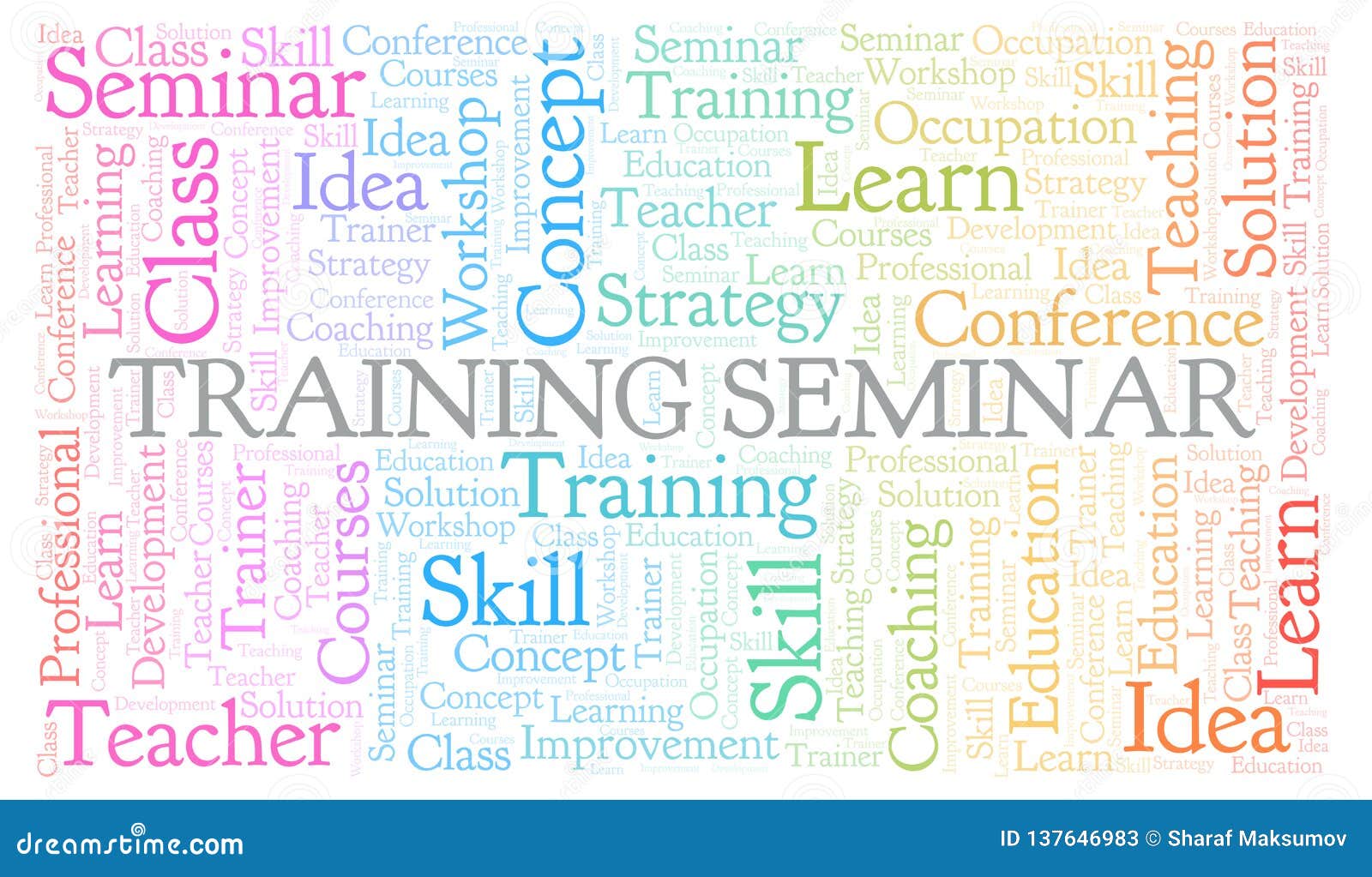 Training Seminar Word Cloud Stock Illustration - Illustration of word ...