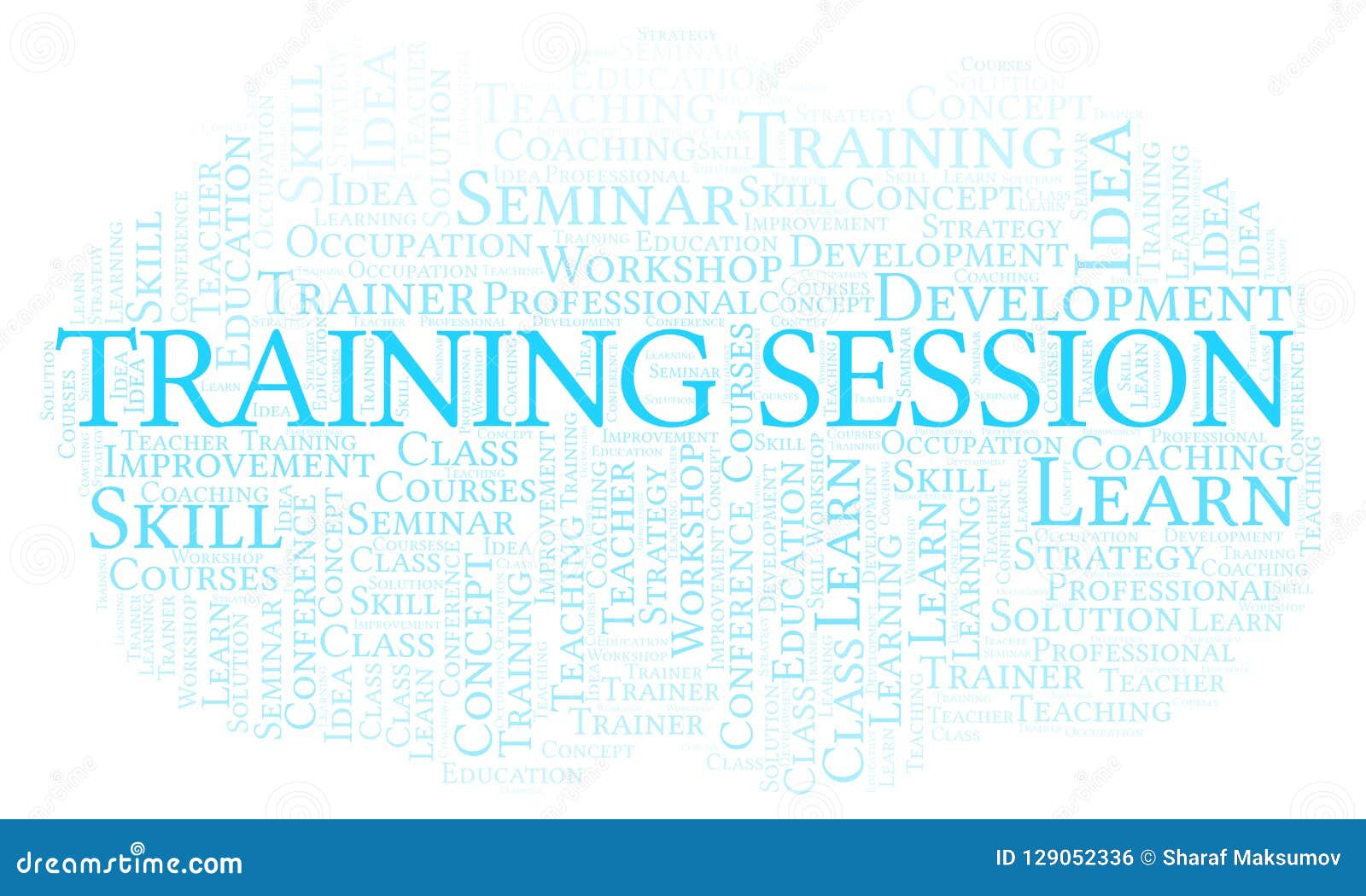Training Session Word Cloud. Stock Illustration - Illustration of ...