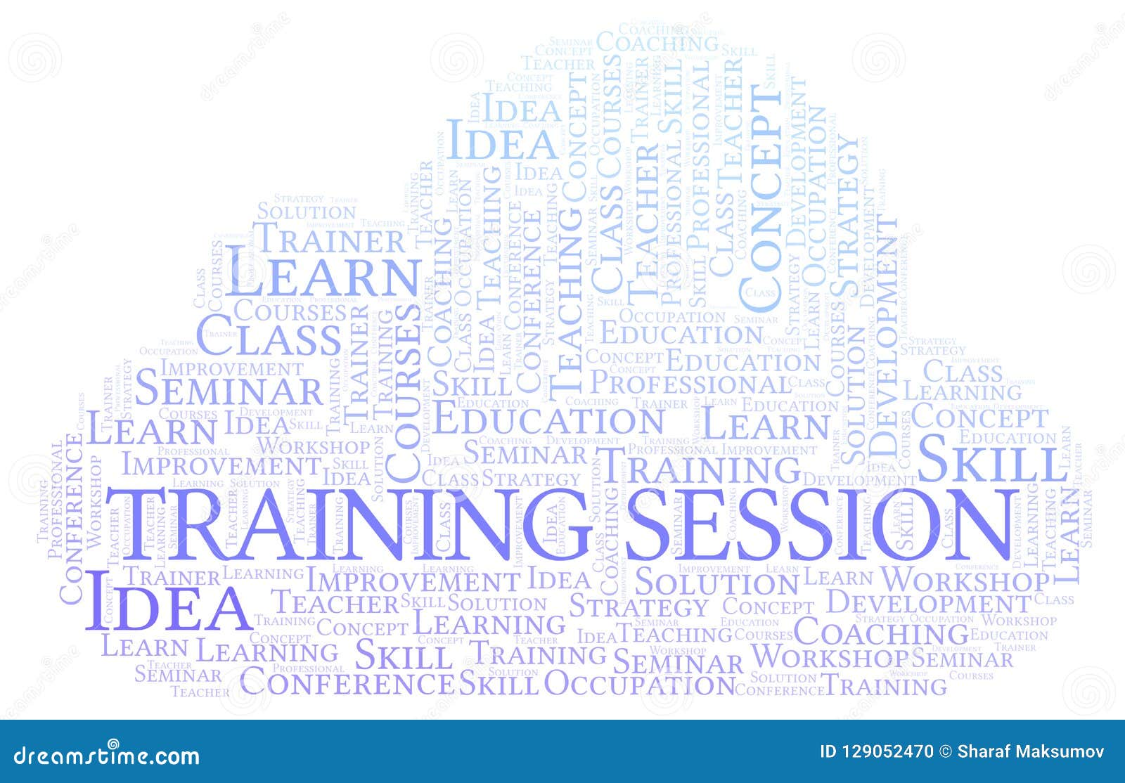 Training Session Word Cloud. Stock Illustration - Illustration of fonts ...
