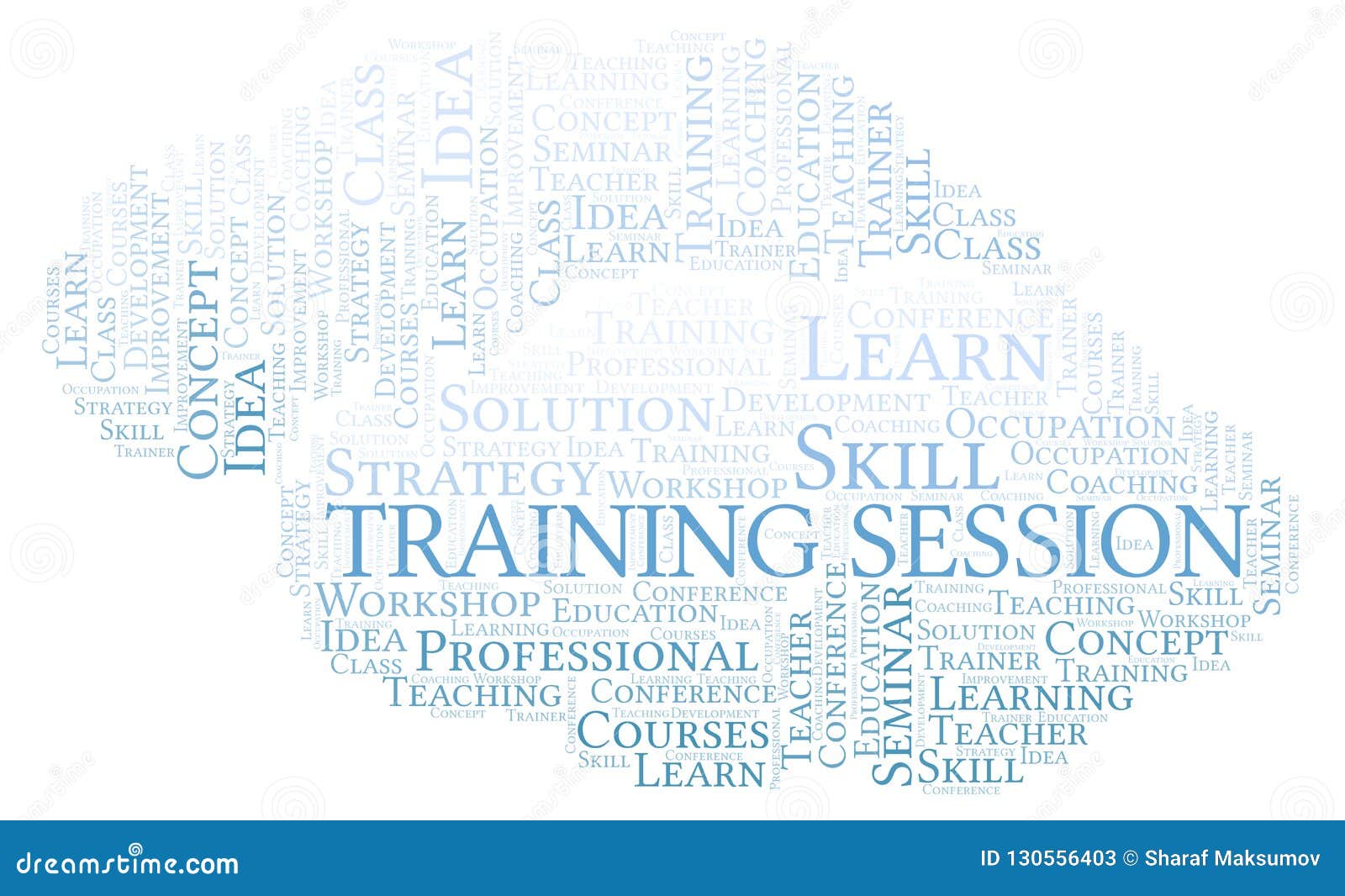 Training Session Word Cloud. Stock Illustration - Illustration of white ...