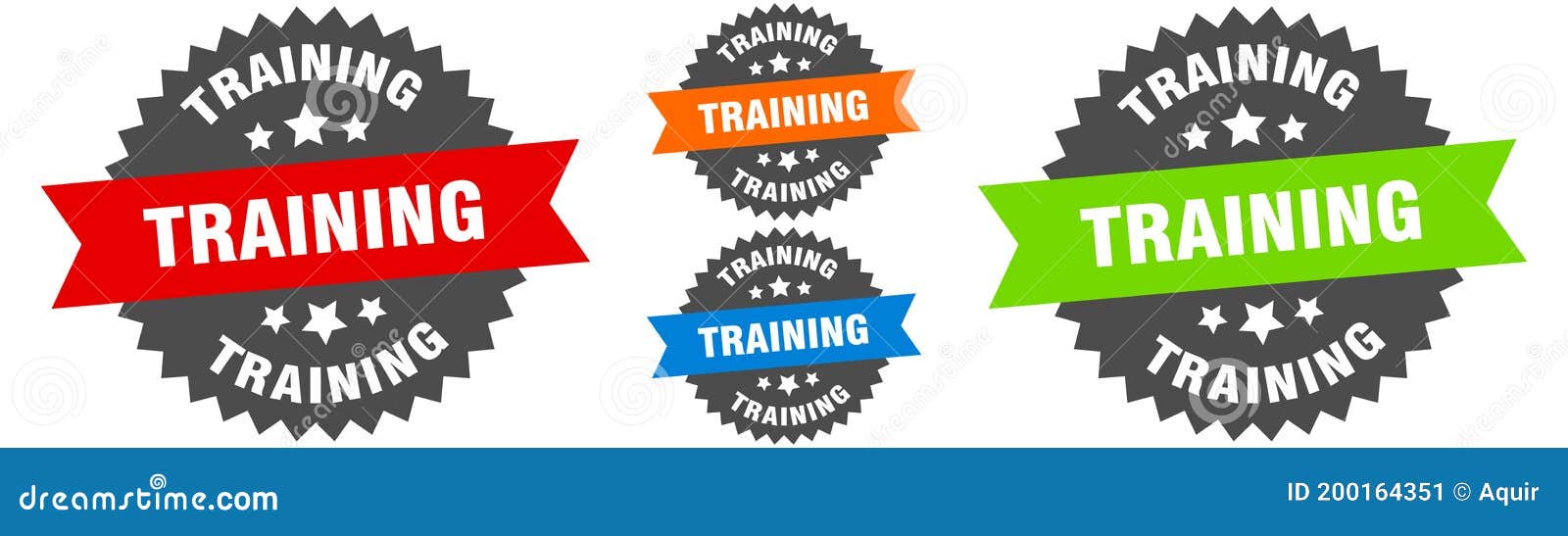 Training Sign. Round Ribbon Label Set. Seal Stock Vector - Illustration ...