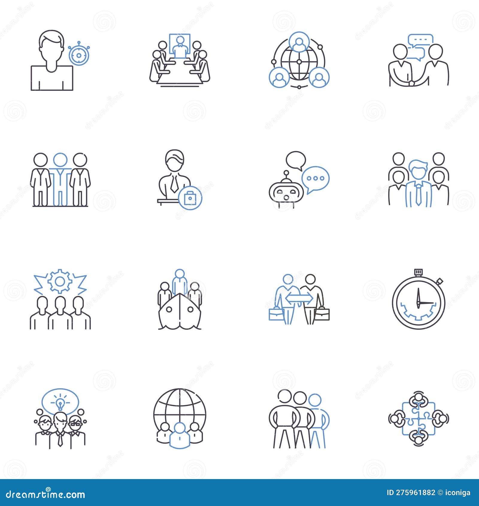 Training Staff Line Icons Collection. Learning, Development, Skills ...