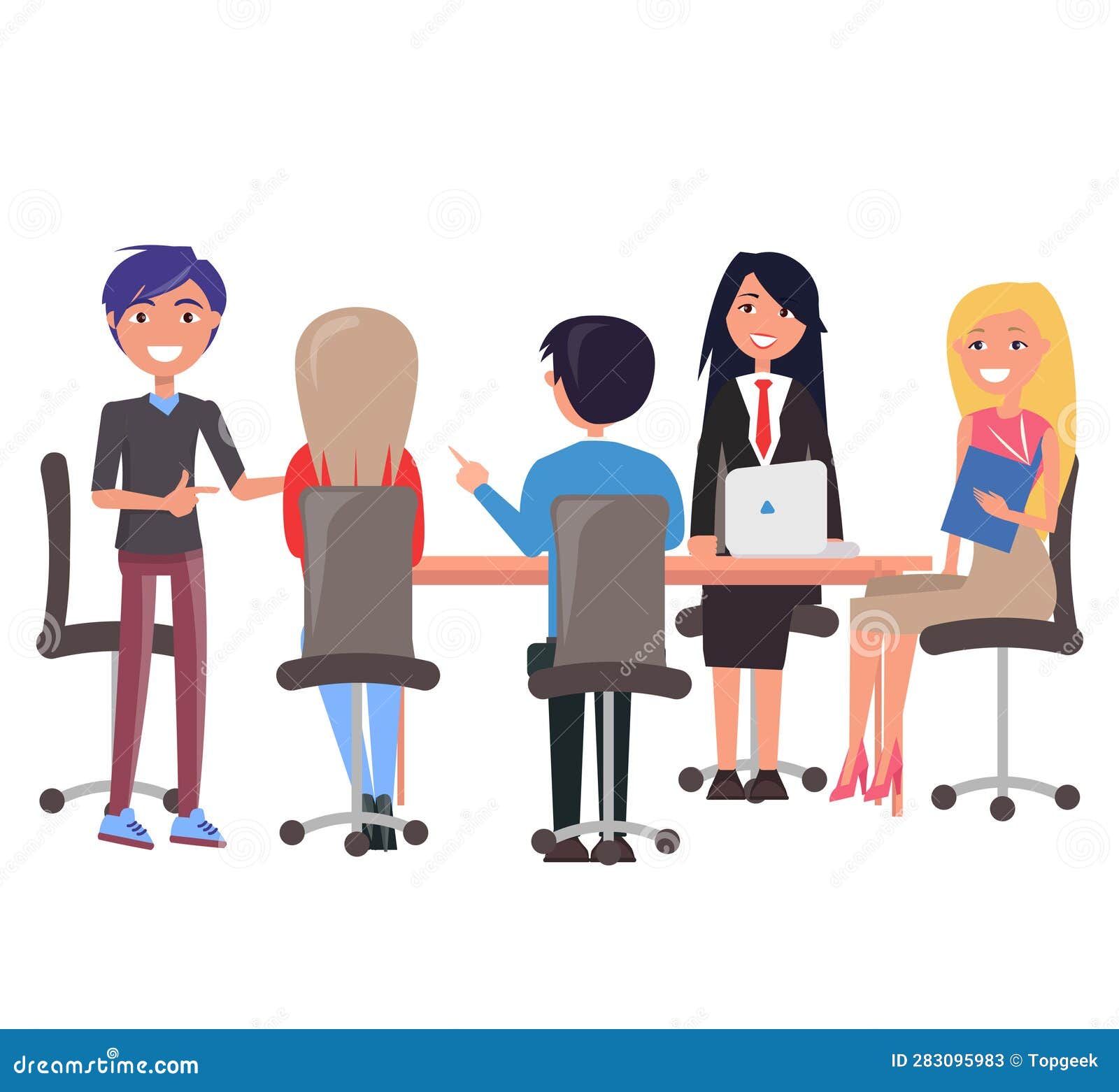 Training of Staff, Teamwork at Meeting, Group of People Communicating ...