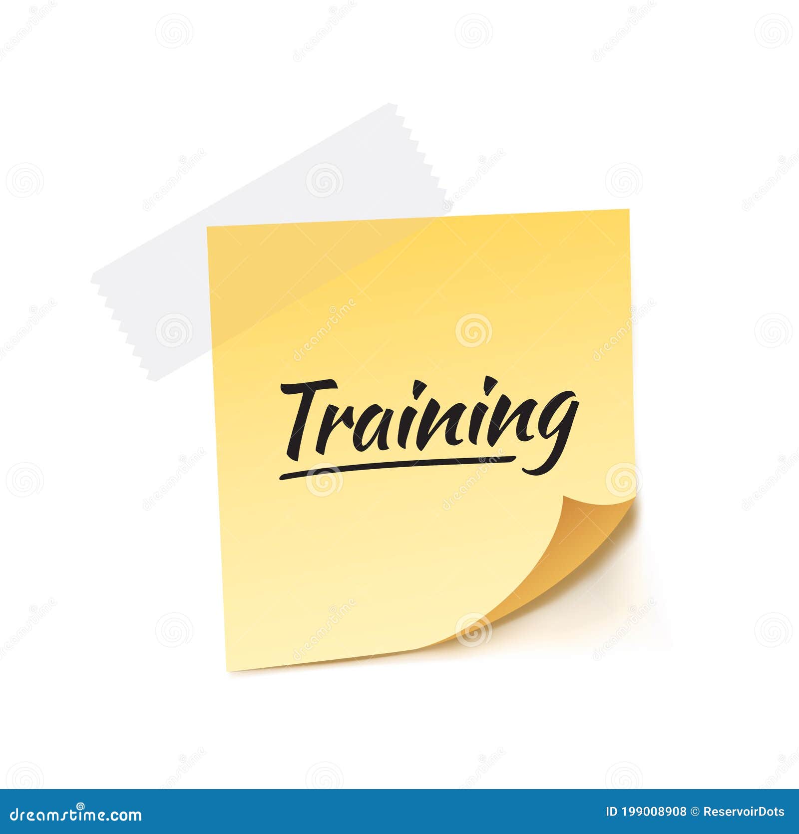 Training Stick Note Vector Illustration Stock Vector - Illustration of ...