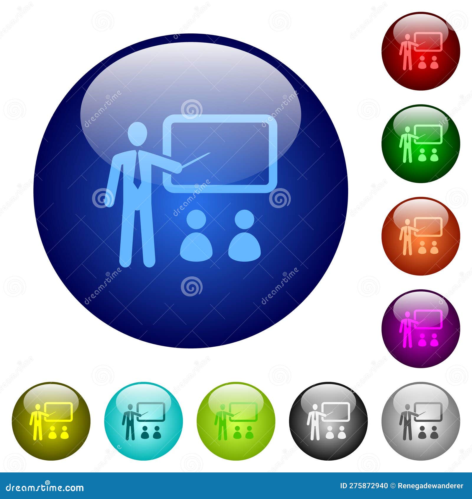 Training with Students Color Glass Buttons Stock Vector - Illustration ...