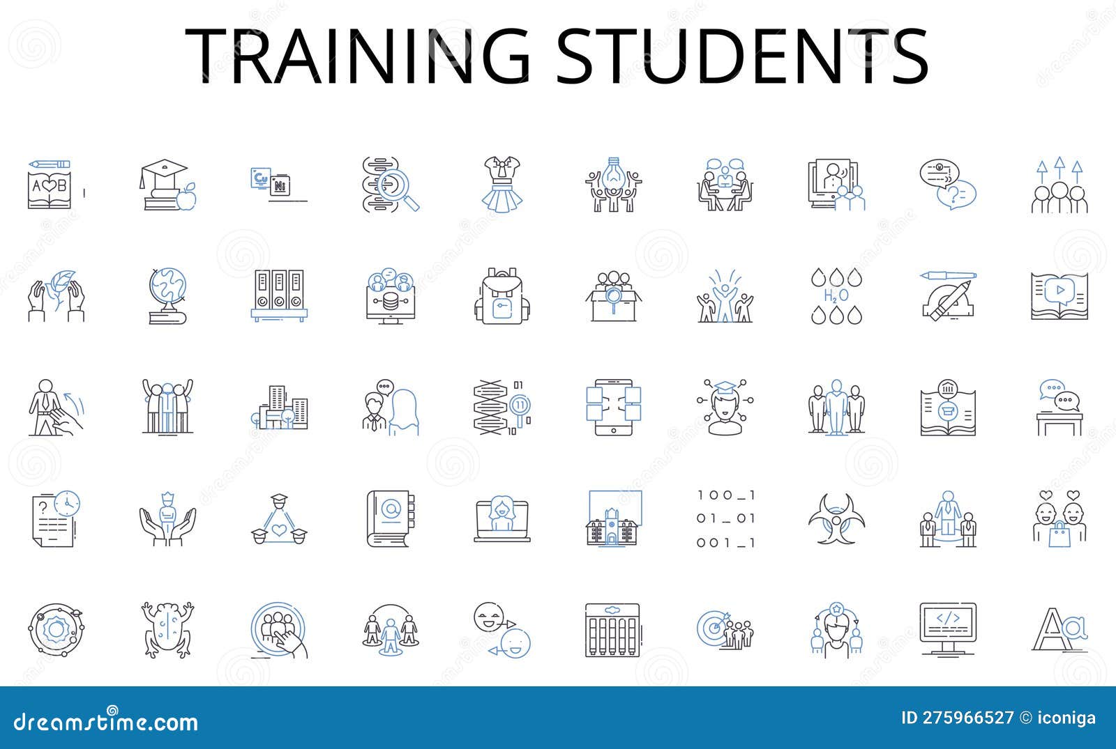 Training Students Line Icons Collection. Analytics, Statistics, Metrics ...