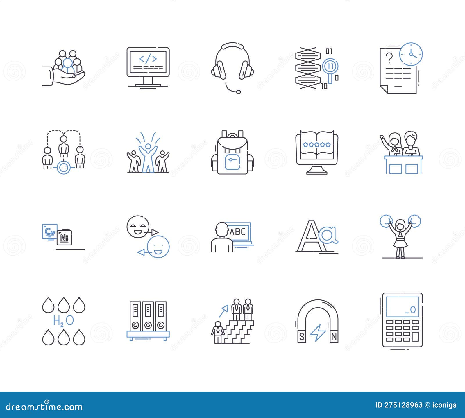 Training Students Line Icons Collection. Educating Individuals ...