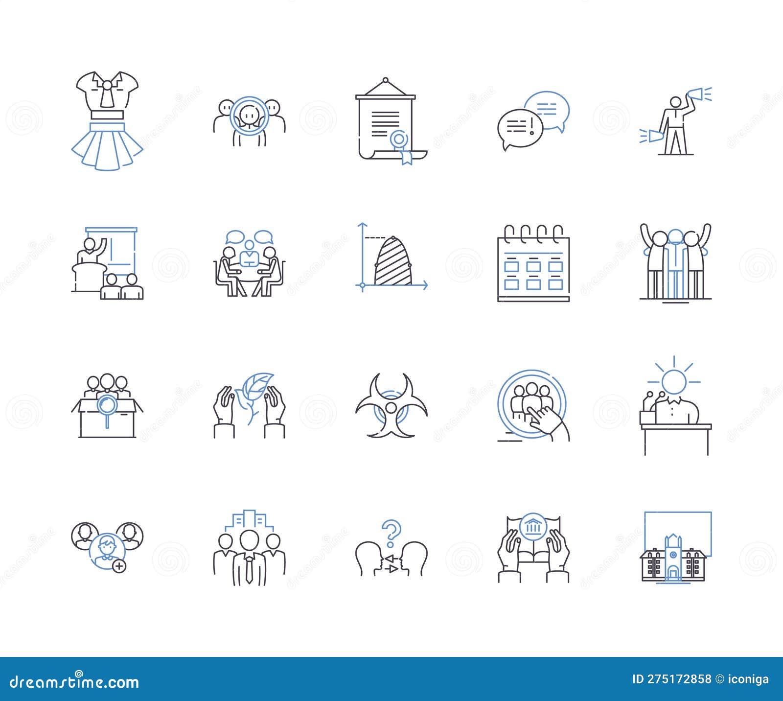 Training Students Line Icons Collection. Educating Individuals ...