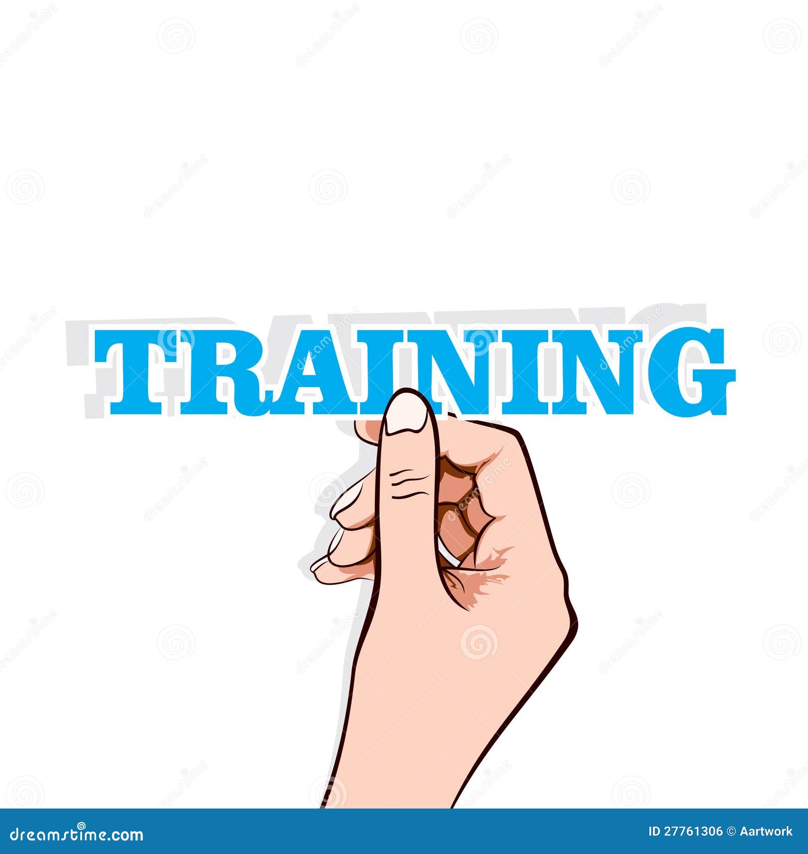 Training text with hand stock vector. Illustration of promotion - 27761306
