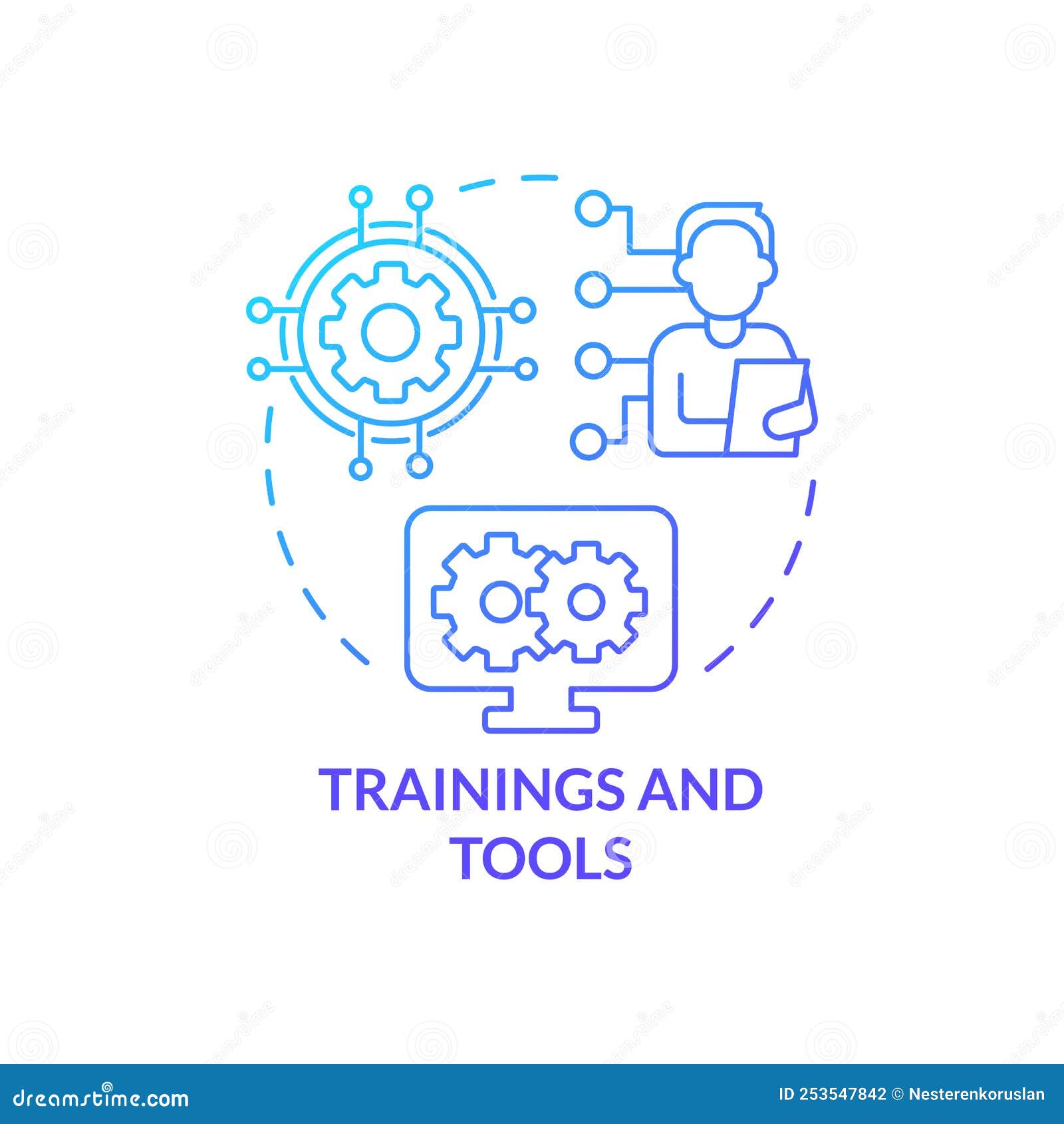 Training and Tools Blue Gradient Concept Icon Stock Vector ...