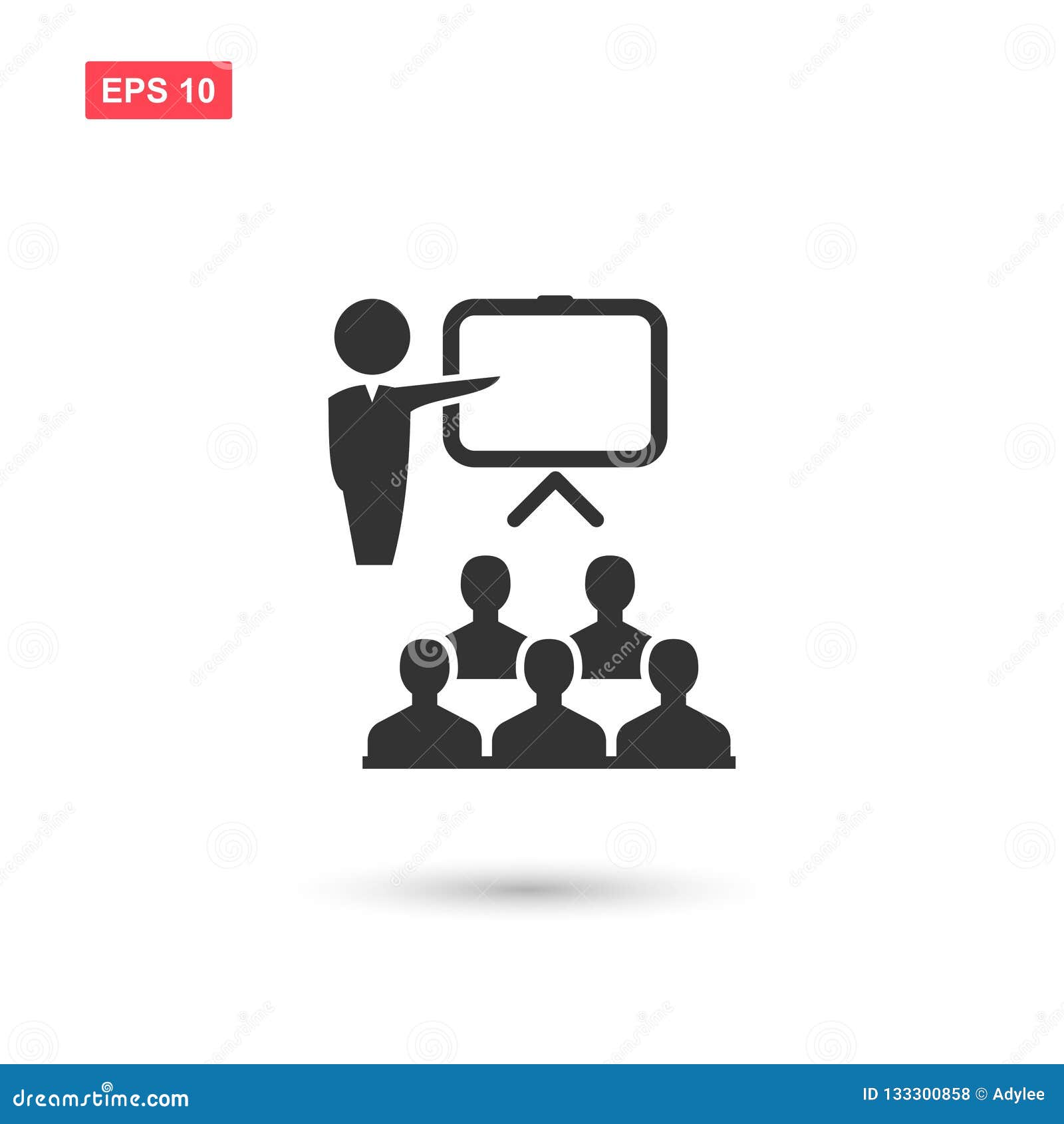 Training Vector Icon with Audience and Leader Isolated Stock Vector ...