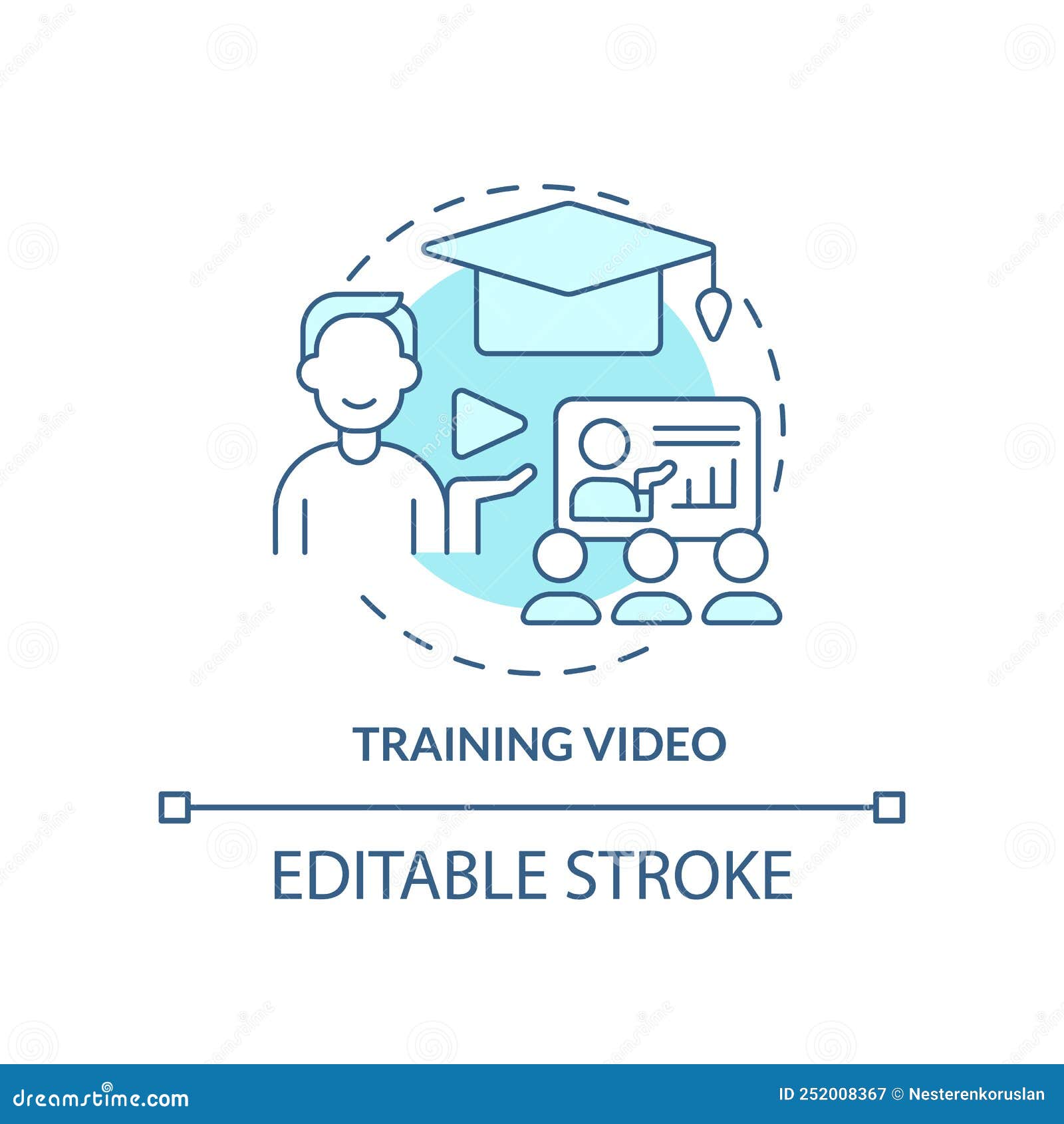 Training Video Turquoise Concept Icon Stock Vector - Illustration of ...