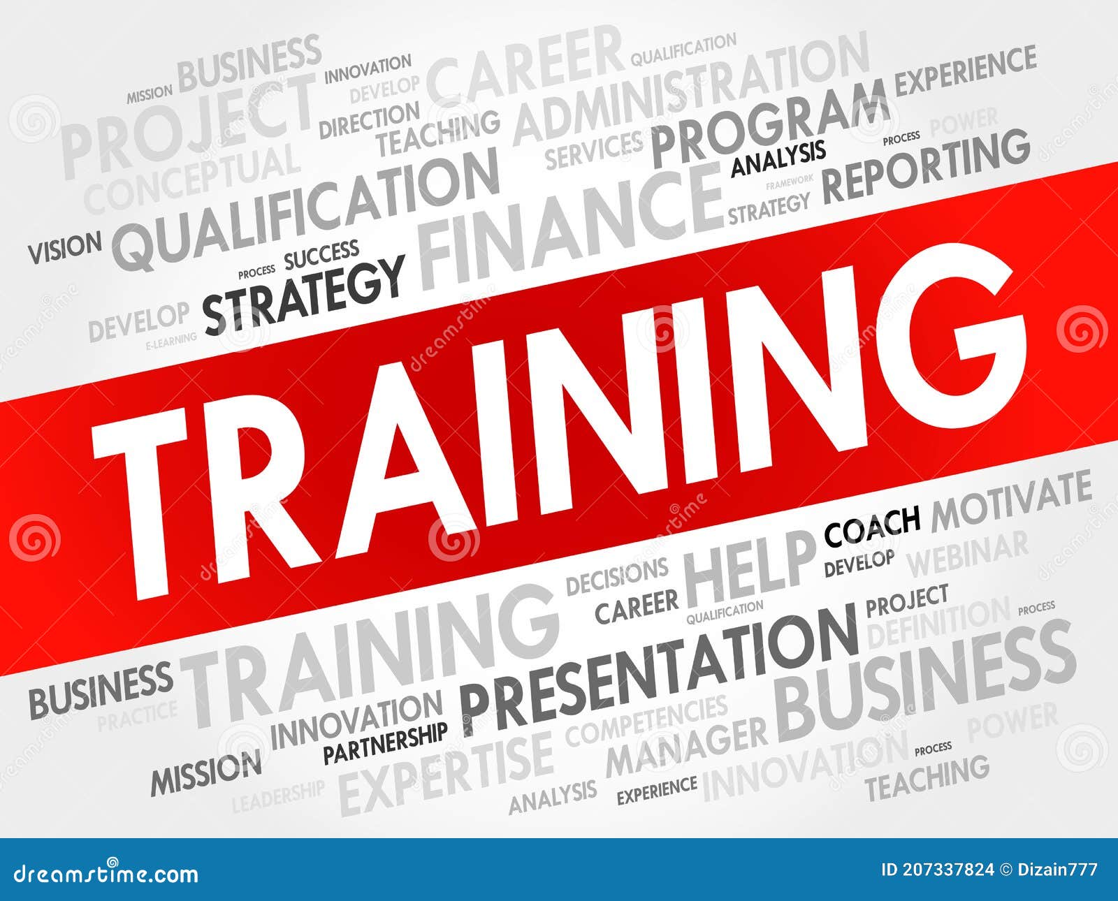 TRAINING word cloud stock illustration. Illustration of concept - 207337824