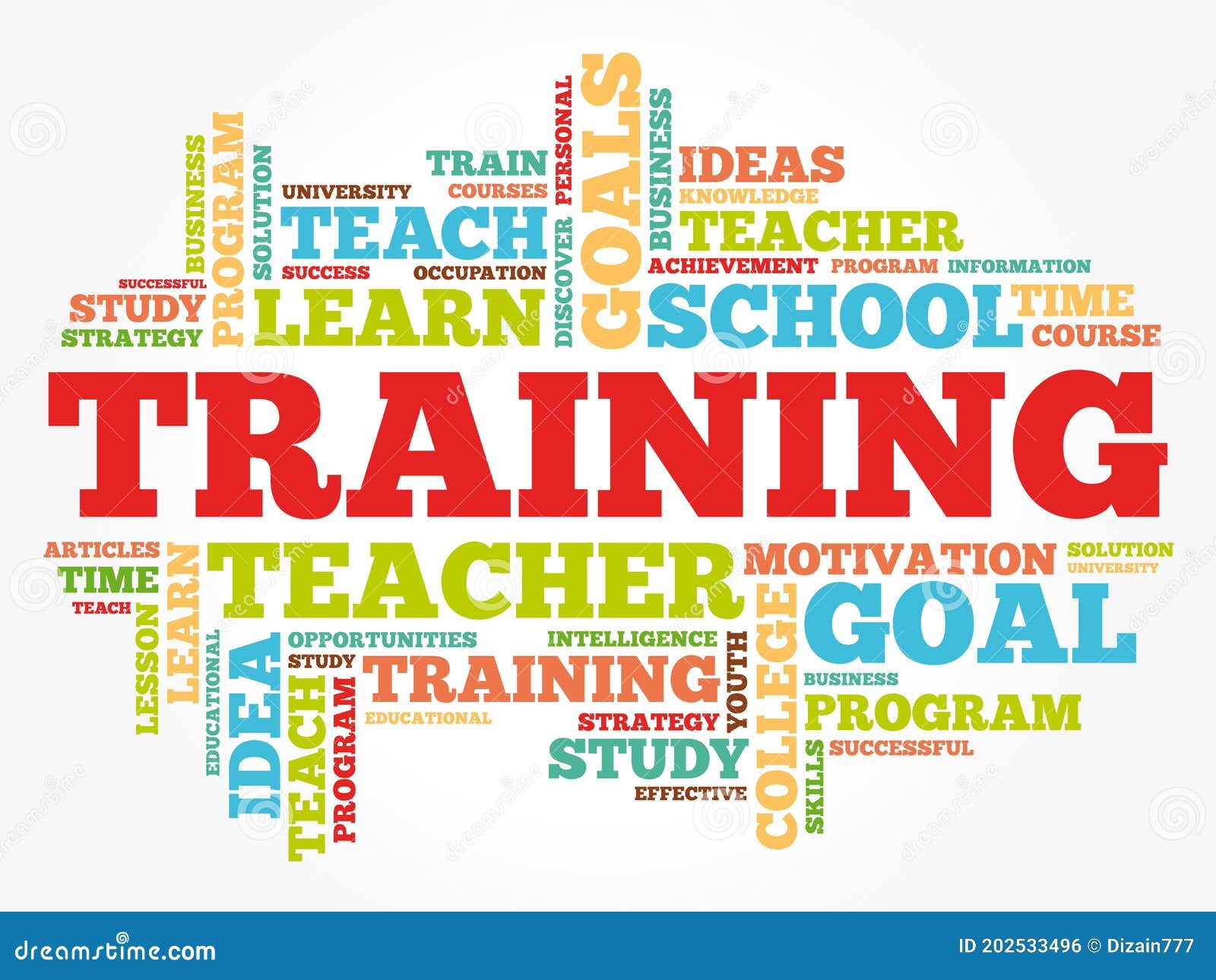 TRAINING Word Cloud Collage, Education Concept Background Stock ...
