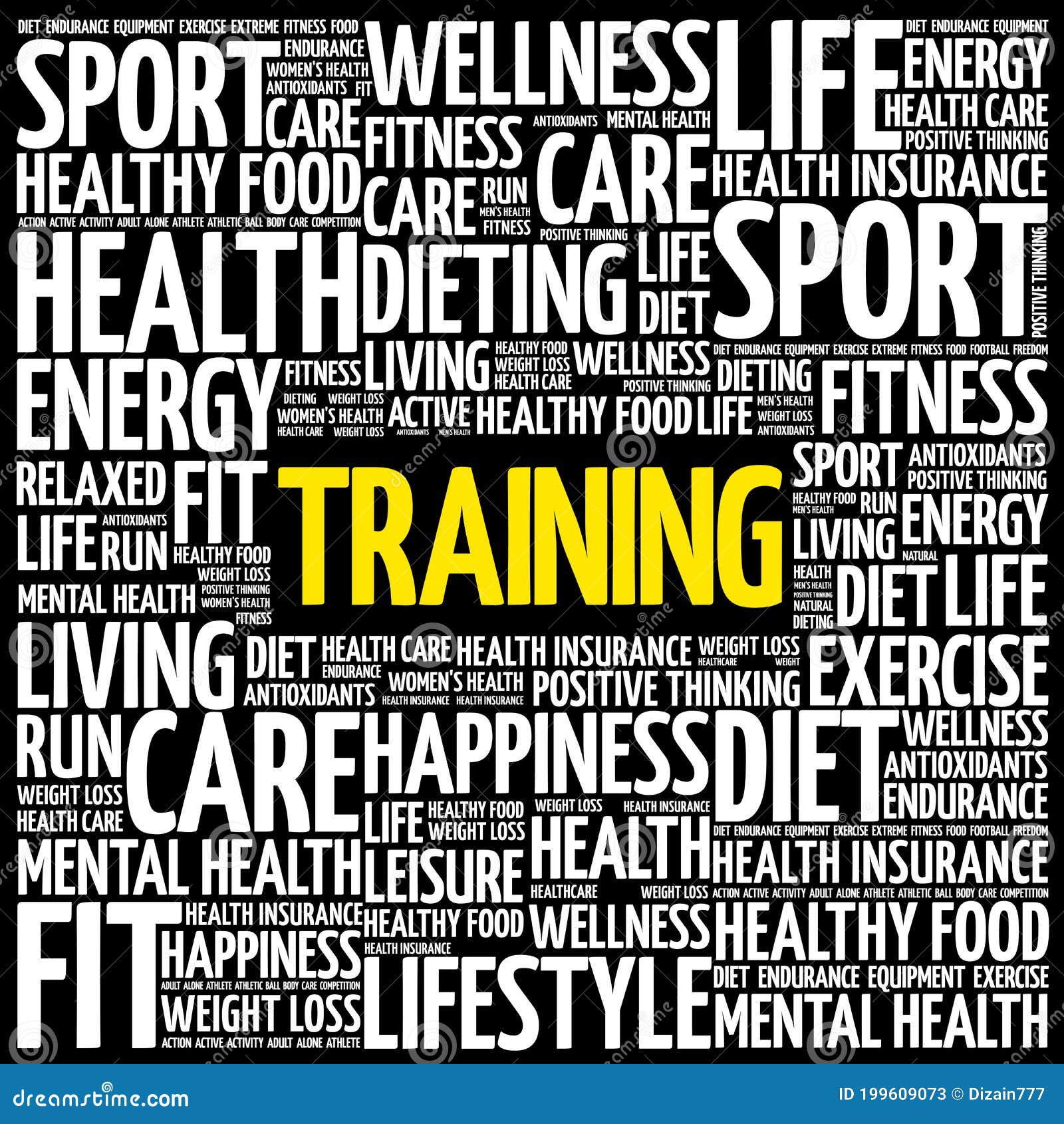 TRAINING Word Cloud Collage Stock Illustration - Illustration of ...