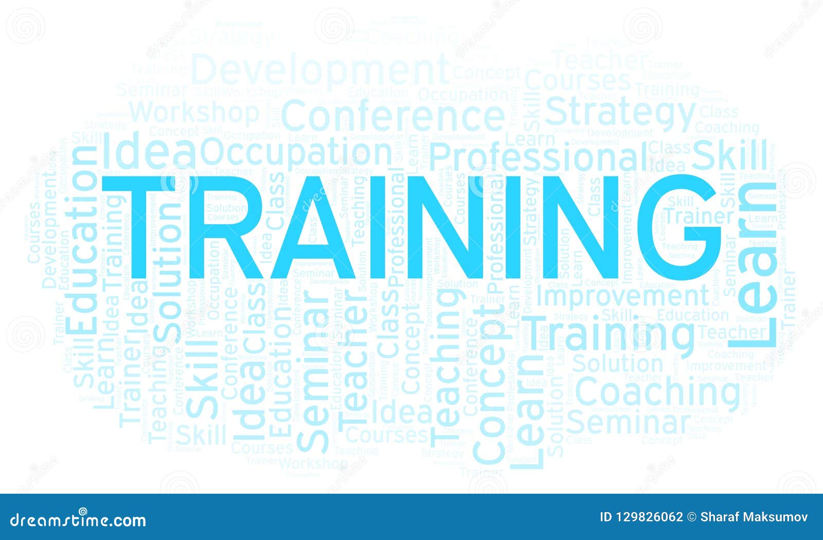 Training word cloud. stock illustration. Illustration of card - 129826062