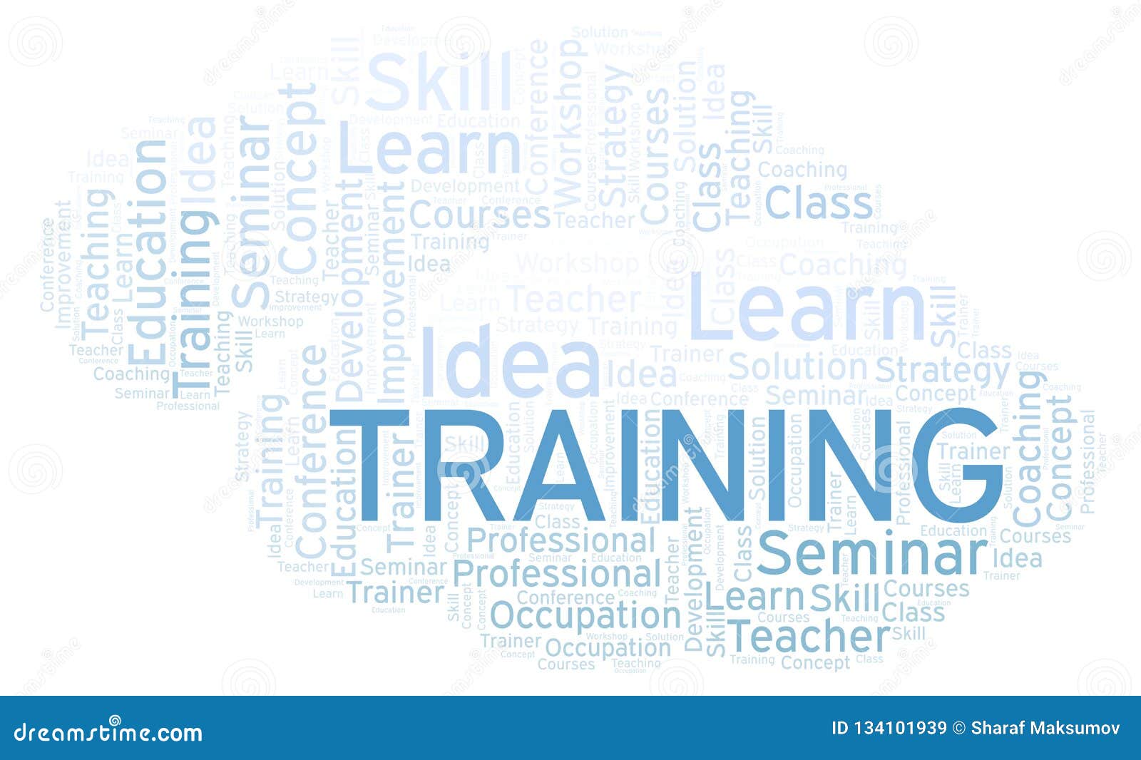 Training word cloud stock illustration. Illustration of improvement ...