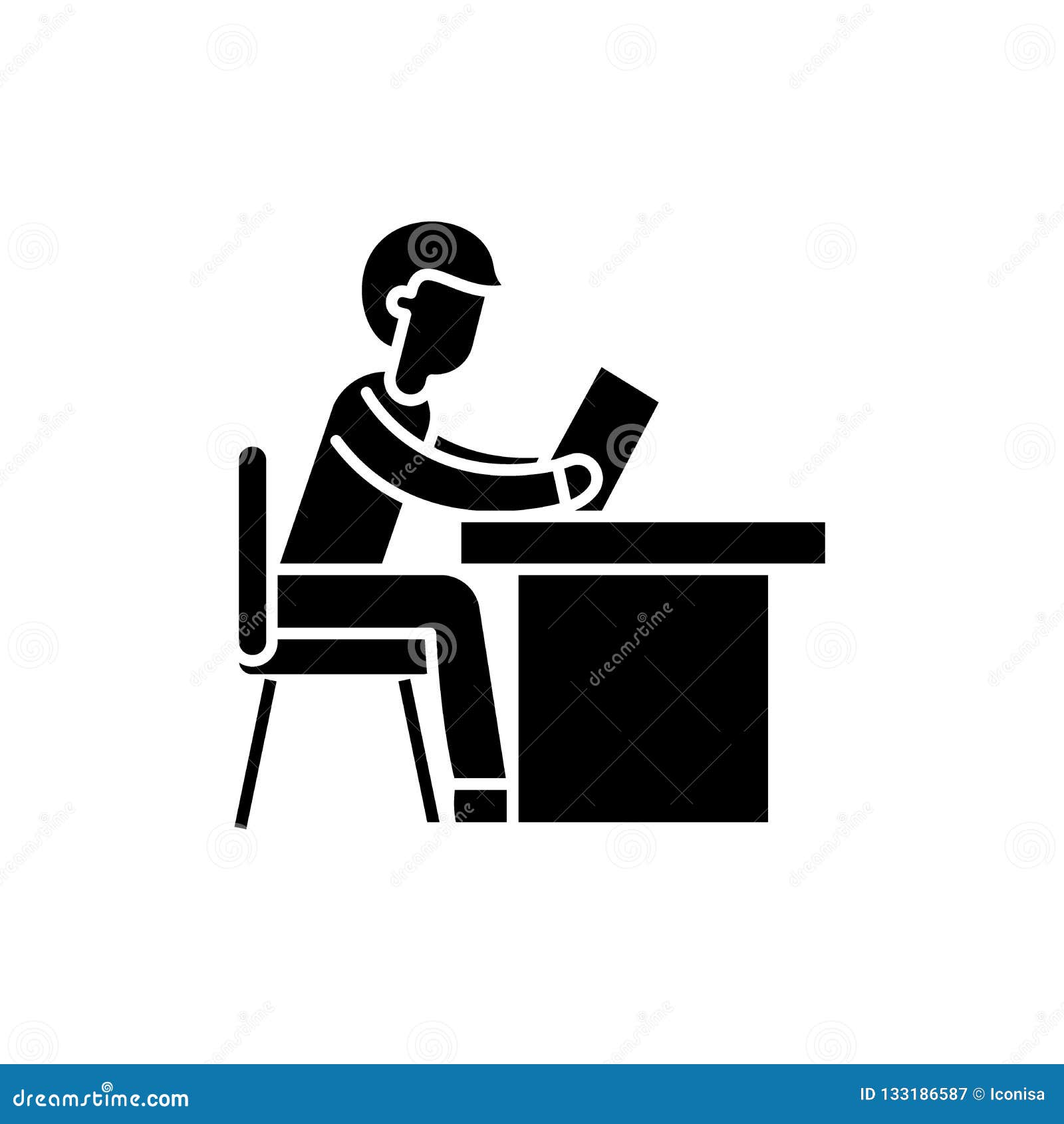 Training at Work Black Icon, Vector Sign on Isolated Background ...
