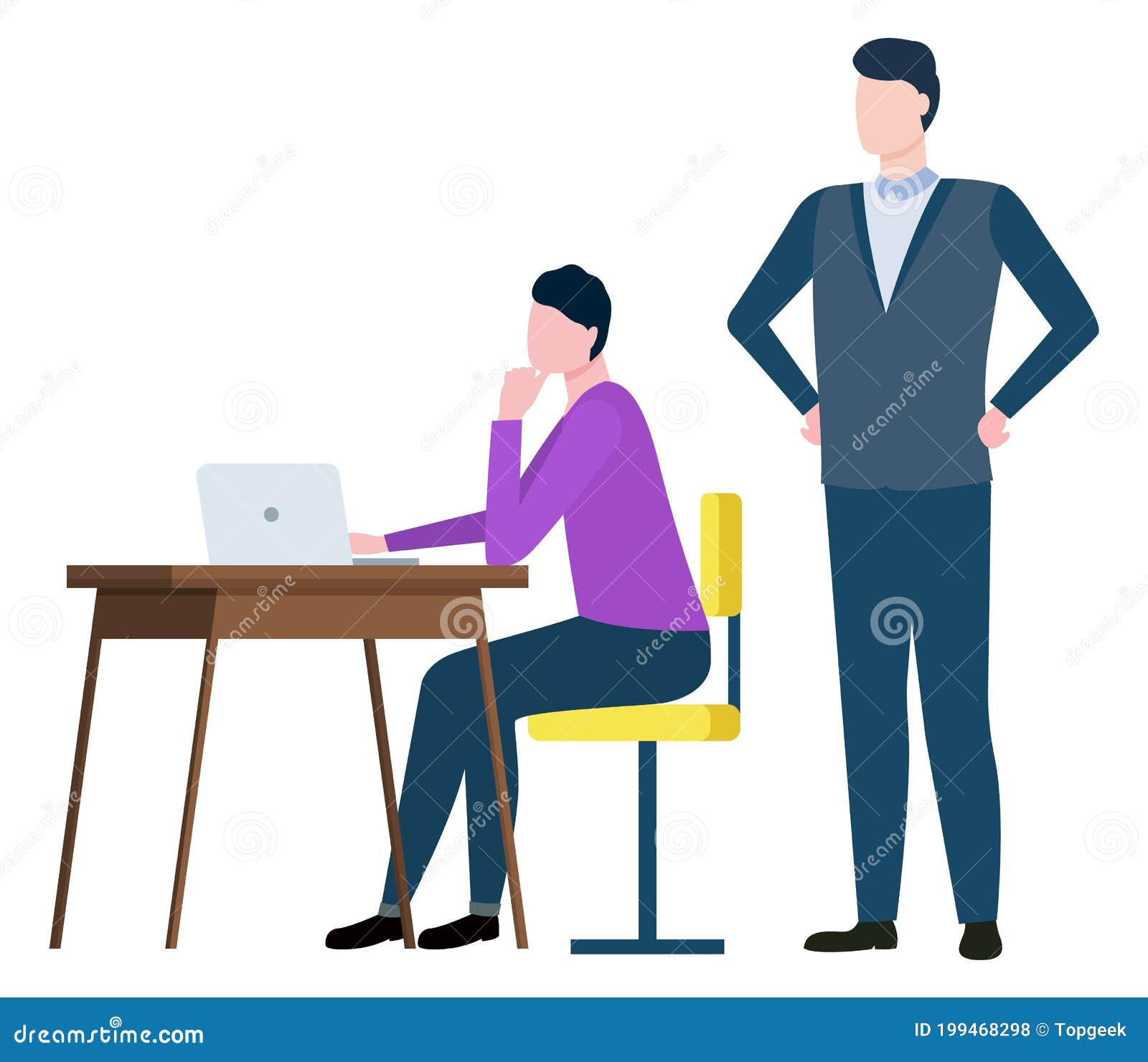 Training at Work Controlling Supervisor, Brokers Stock Vector ...