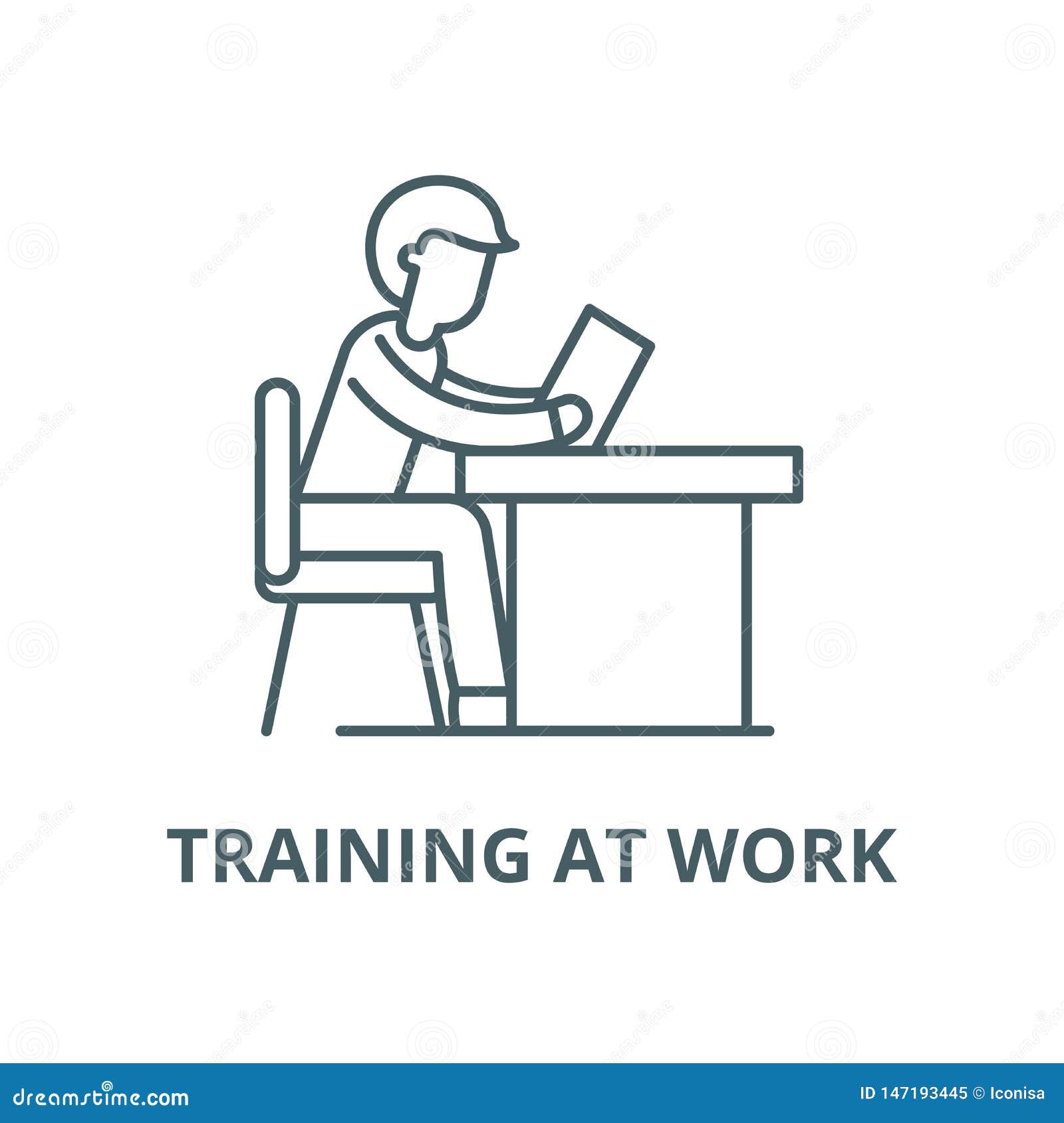 Training at Work Vector Line Icon, Linear Concept, Outline Sign, Symbol ...