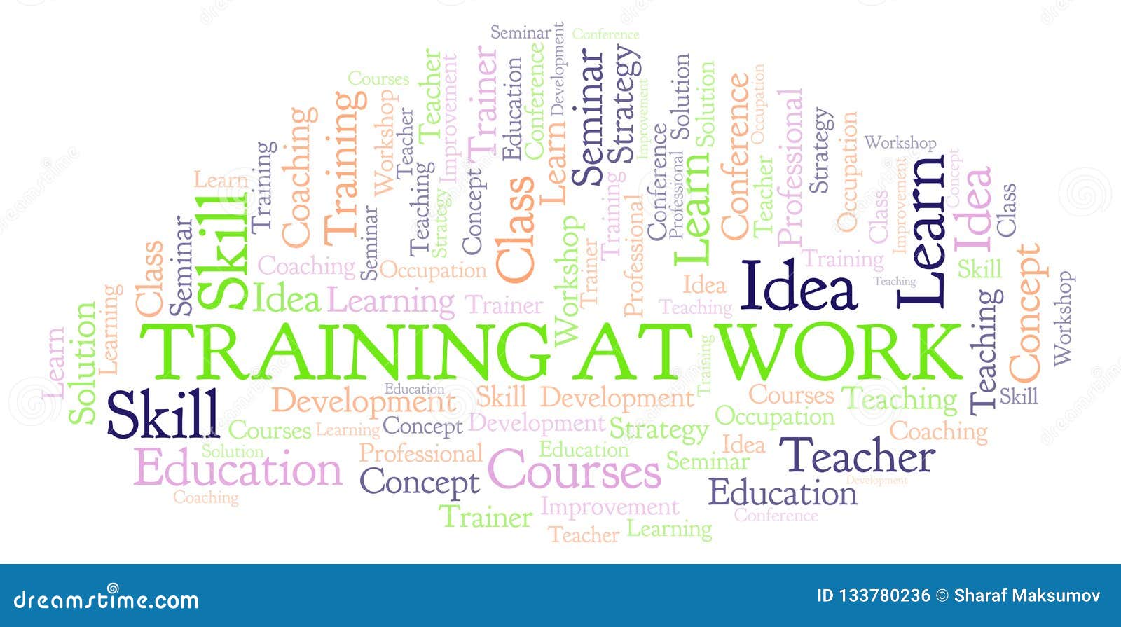 Training at Work Word Cloud Stock Illustration - Illustration of ...
