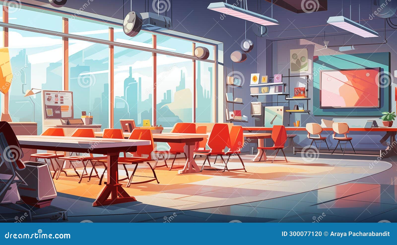 Training and Workshop Room Illustration, Ideal for Creative Projects ...
