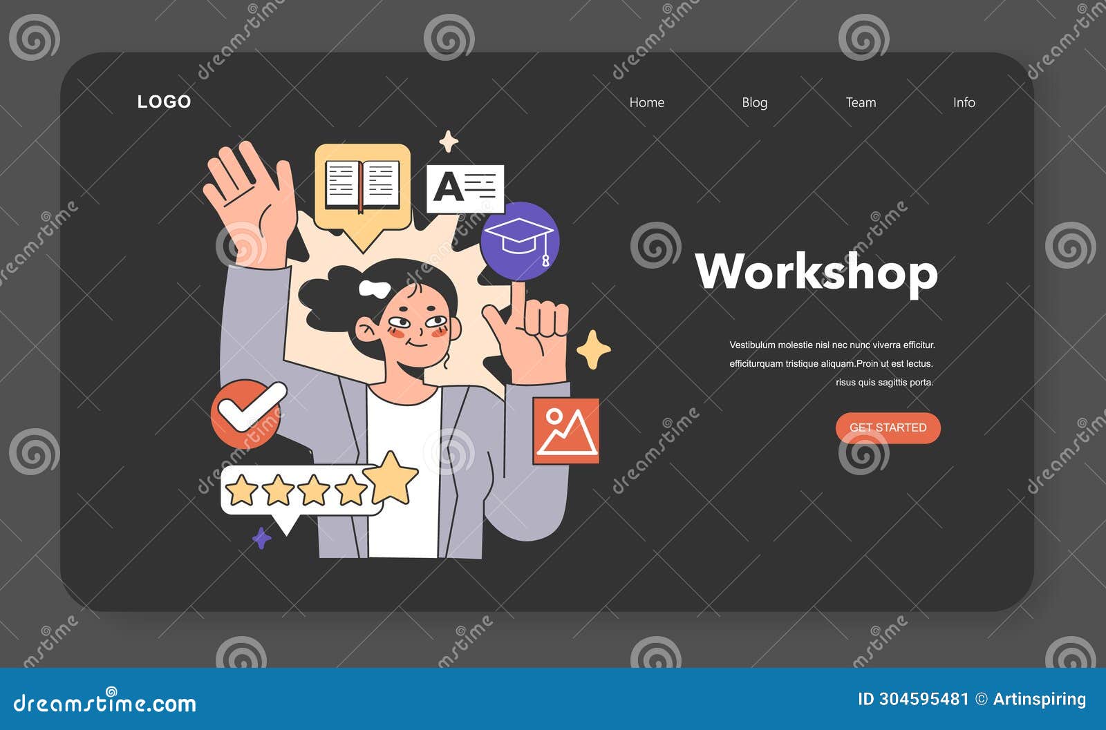 Training Workshop Web Banner or Landing Page Night or Dark Stock ...