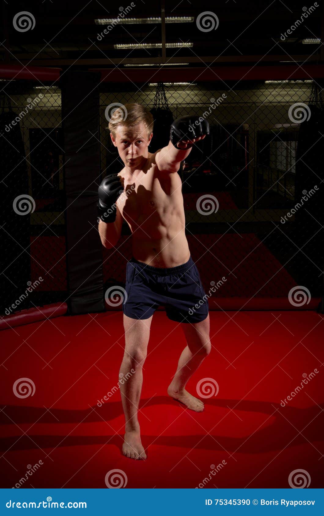 Training of Young Kickboxer Stock Photo - Image of build, isolated ...