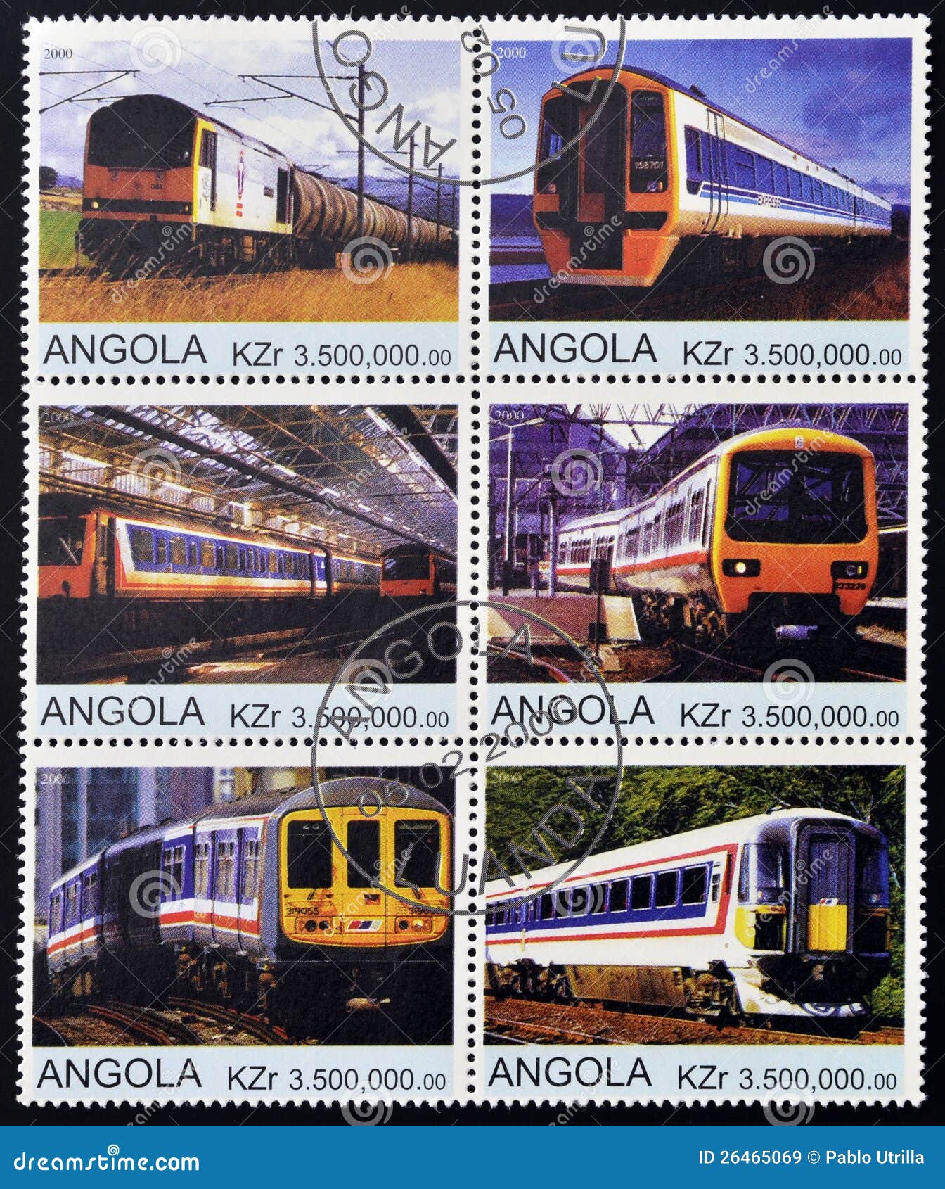 Trains editorial stock image. Image of stamp, speed, angola - 26465069