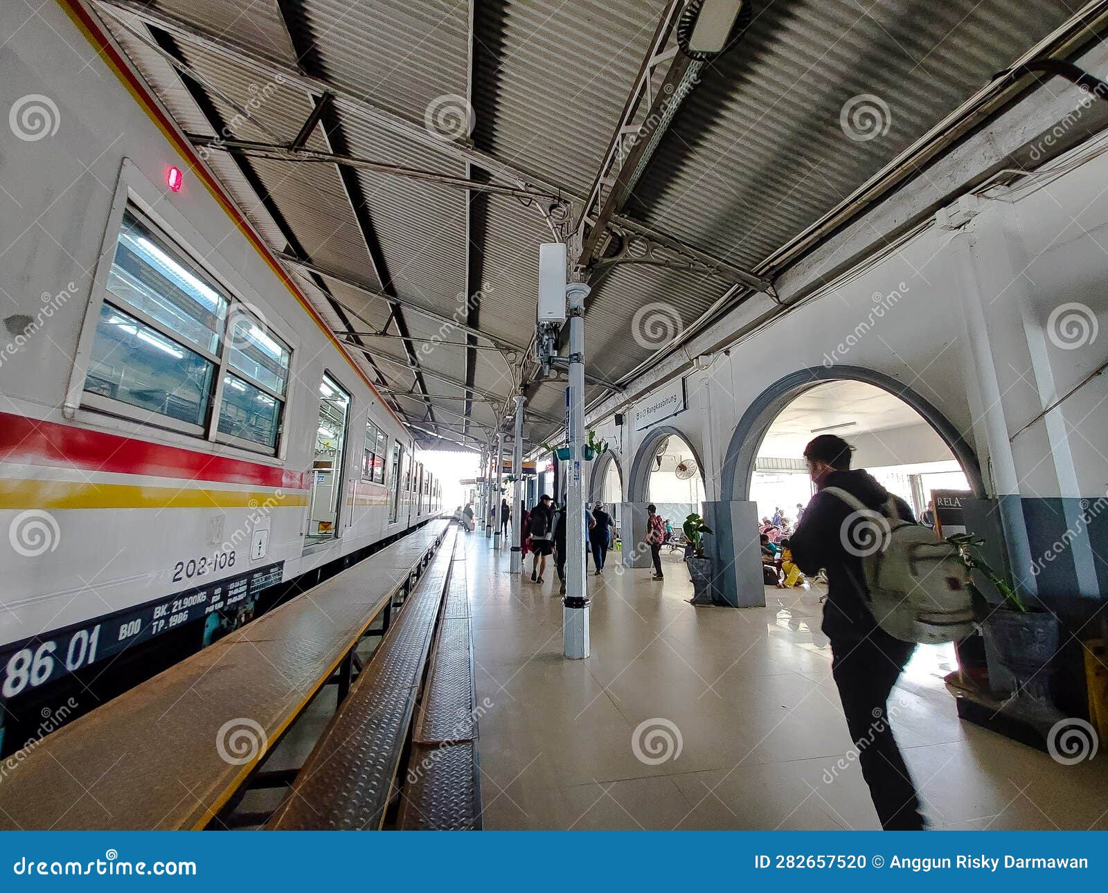 Trains are Available on the Platform Waiting for Passengers To Enter at ...