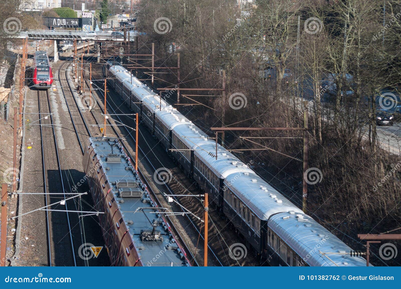 Trains in Copenhagen Denmark Stock Photo - Image of modern, danish ...