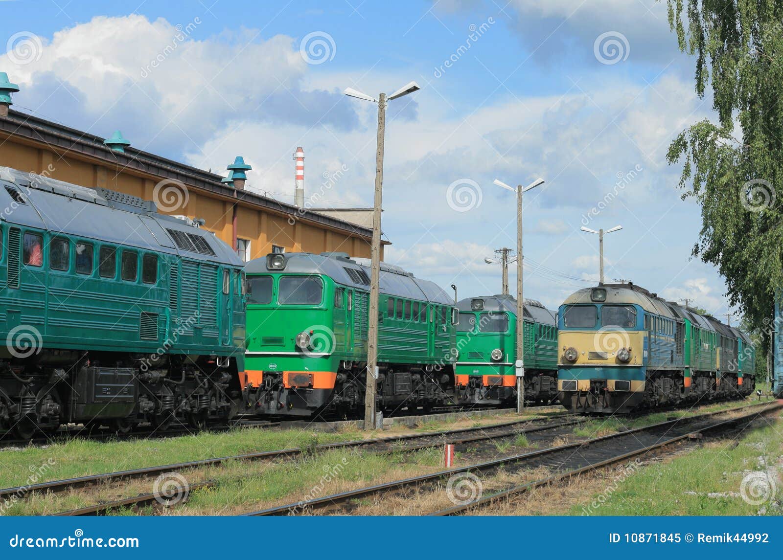 Trains in a depot stock image. Image of poland, pull - 10871845