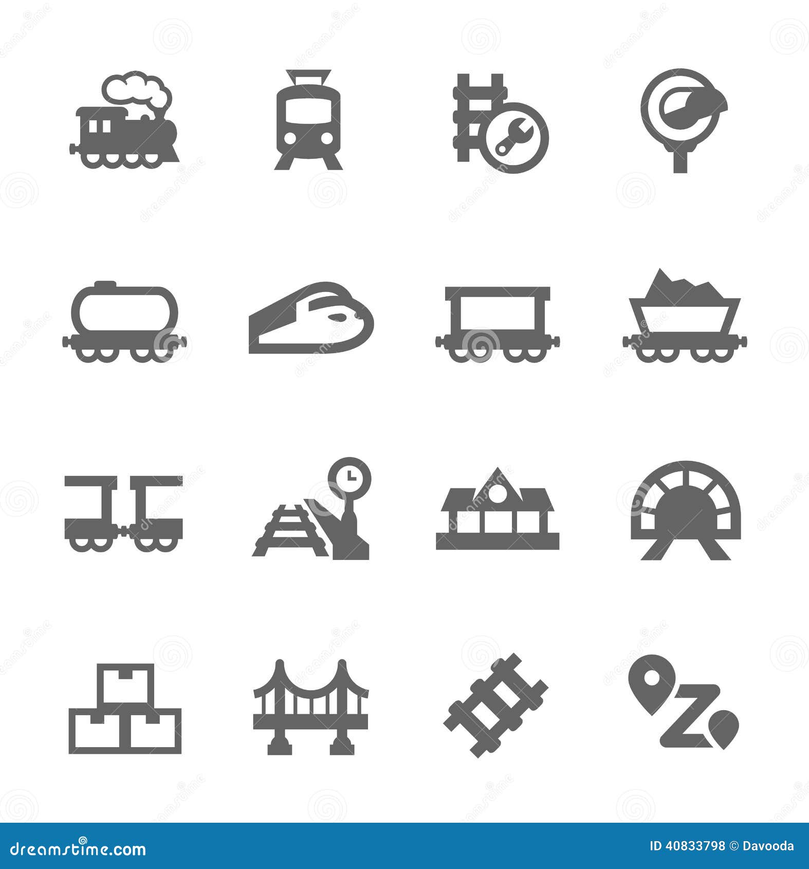 Set Of Trains Icons Isolated On White Background. Design Element Vector ...