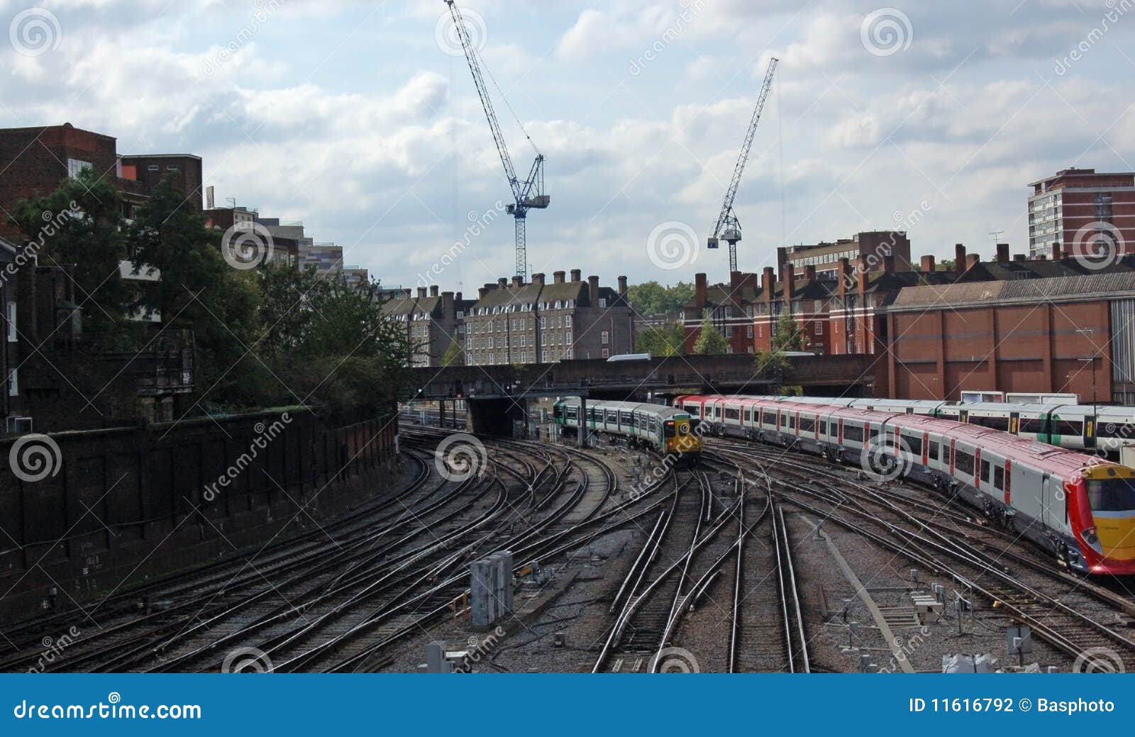 Trains Outside Victoria Station Stock Photo - Image of station ...