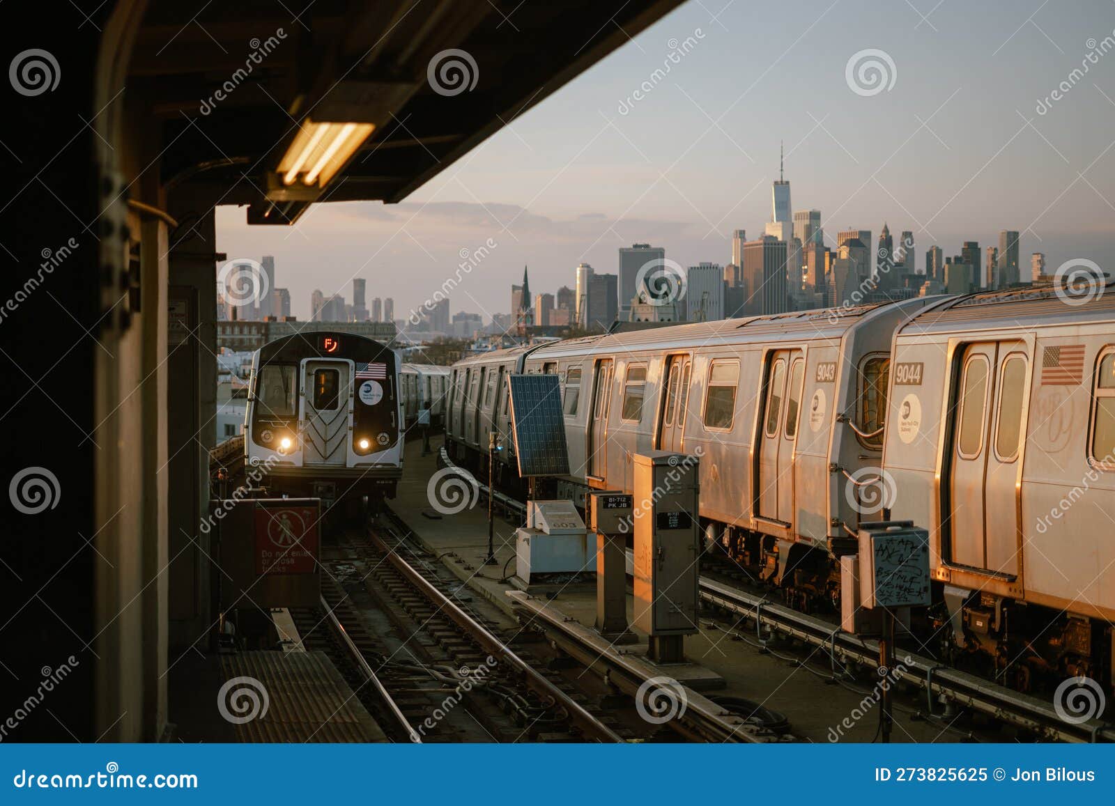 Trains on the Platform at Smith-9th Streets Station, Brooklyn, New York ...