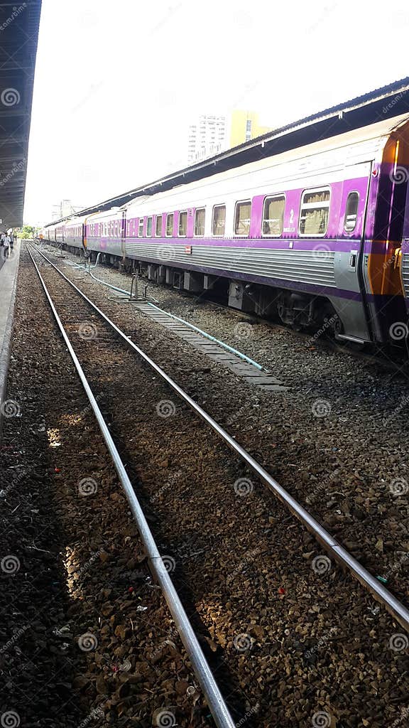 Trains stock image. Image of stop, trains, purple, station - 54579105