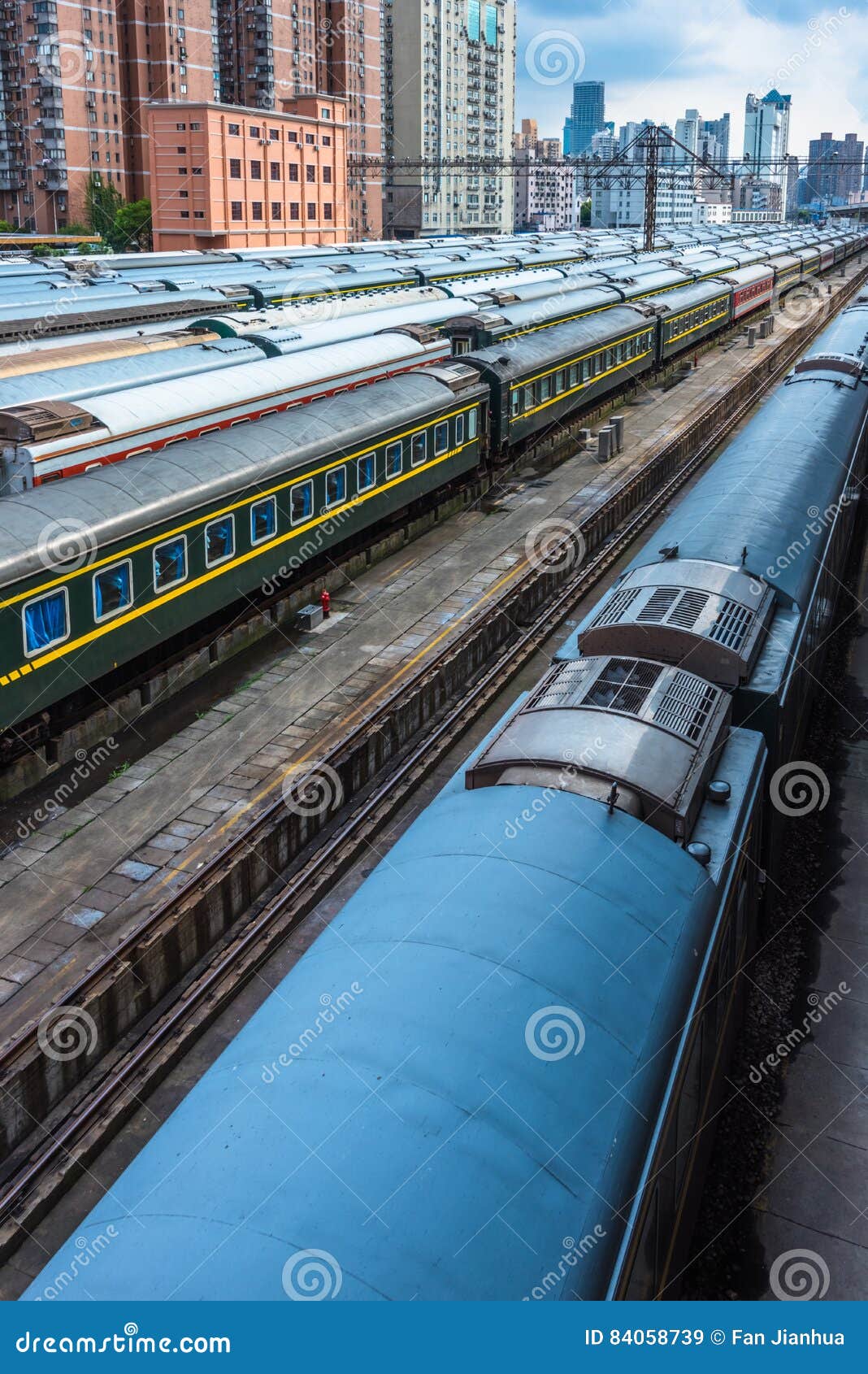 Trains at Railroad Station of Shanghai Stock Image - Image of china ...