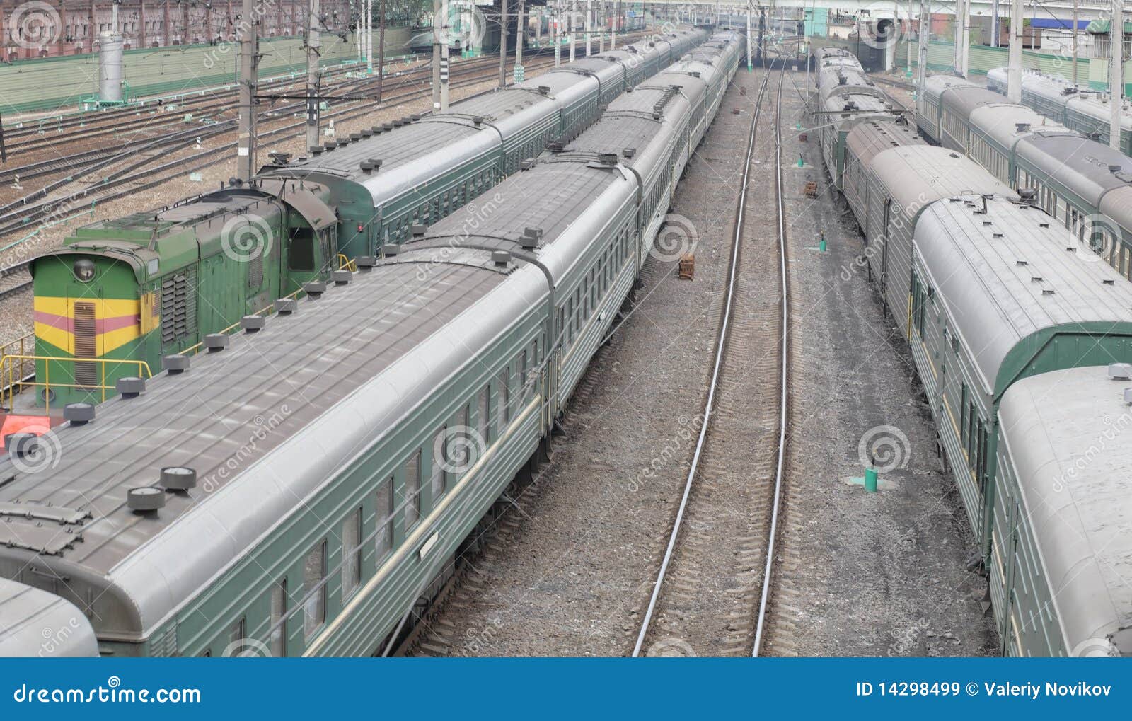 Trains on rails stock image. Image of service, point - 14298499