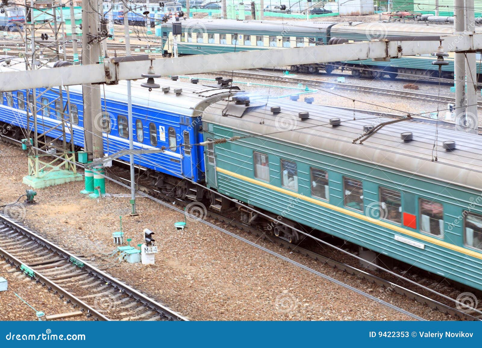Trains on rails moving stock image. Image of system, cloud - 9422353