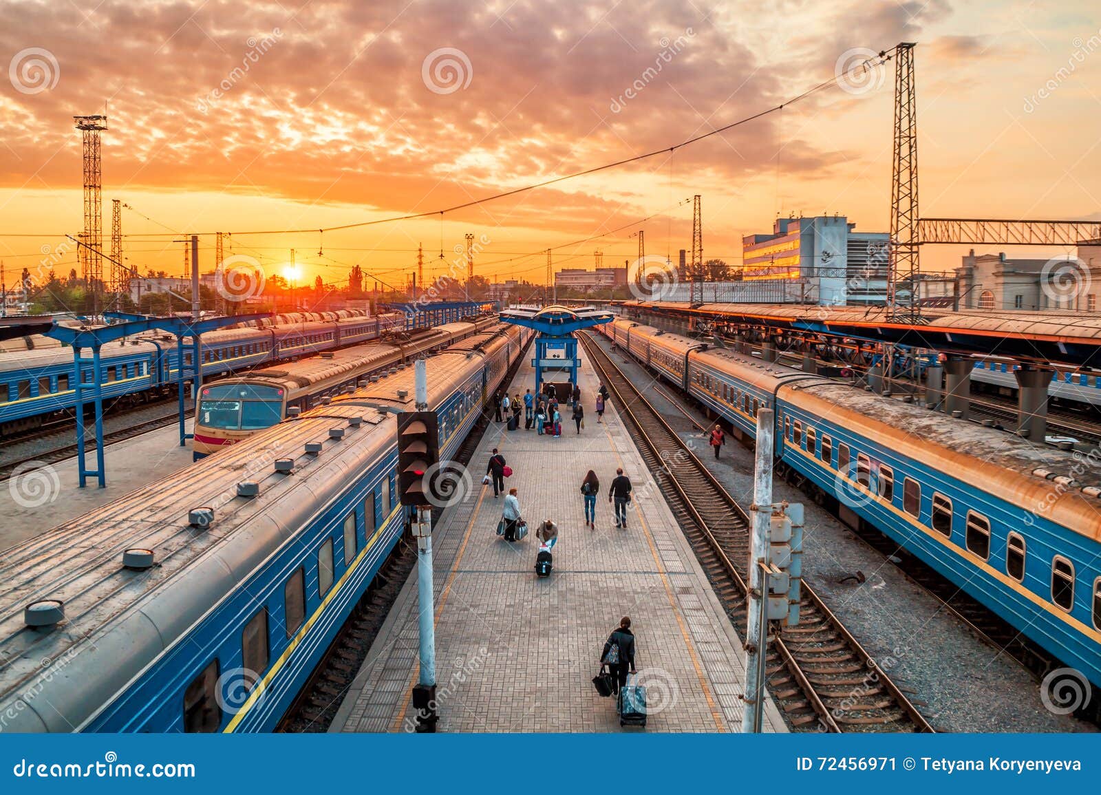 Trains on Rails at Ukraine Station Editorial Photo - Image of public ...