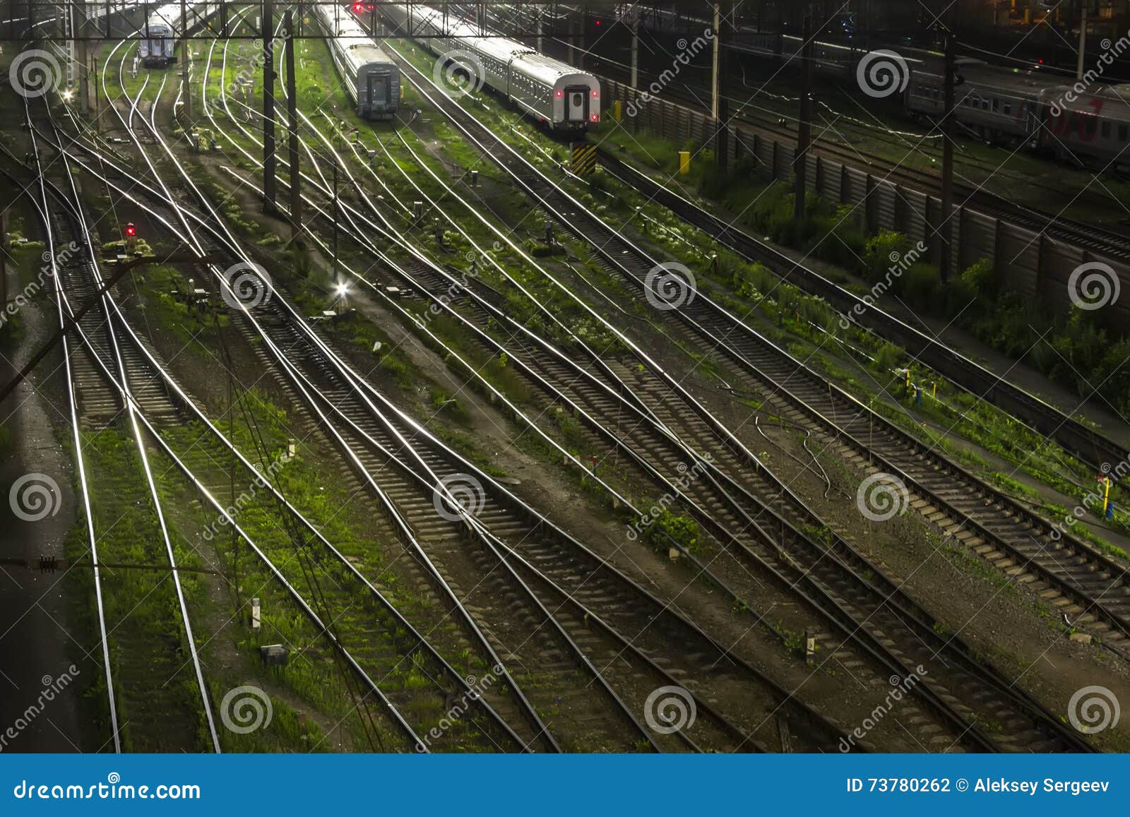 Trains in railway junction stock photo. Image of traffic - 73780262
