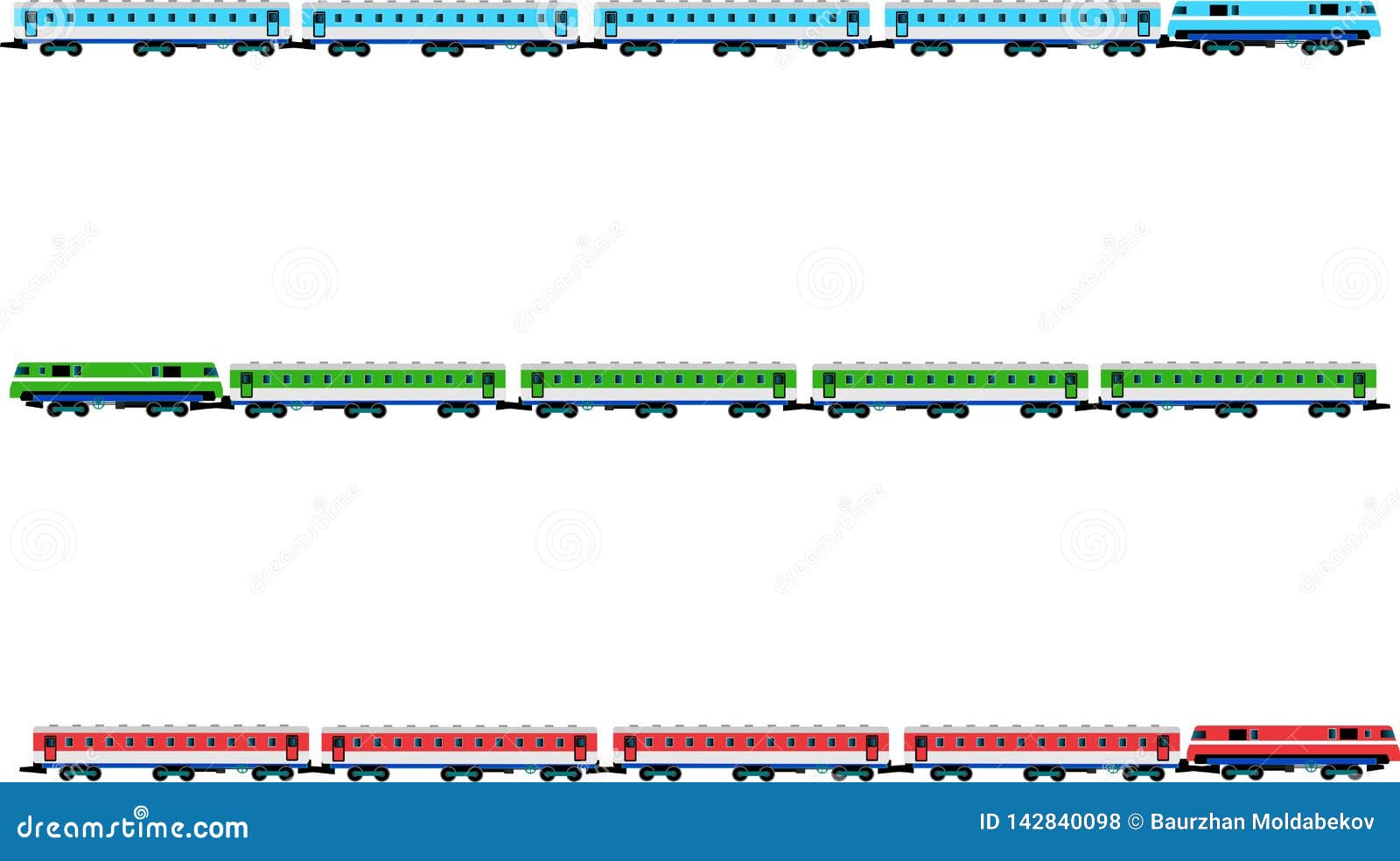 Trains Set Vector Illustration Isoalted on White Stock Vector ...