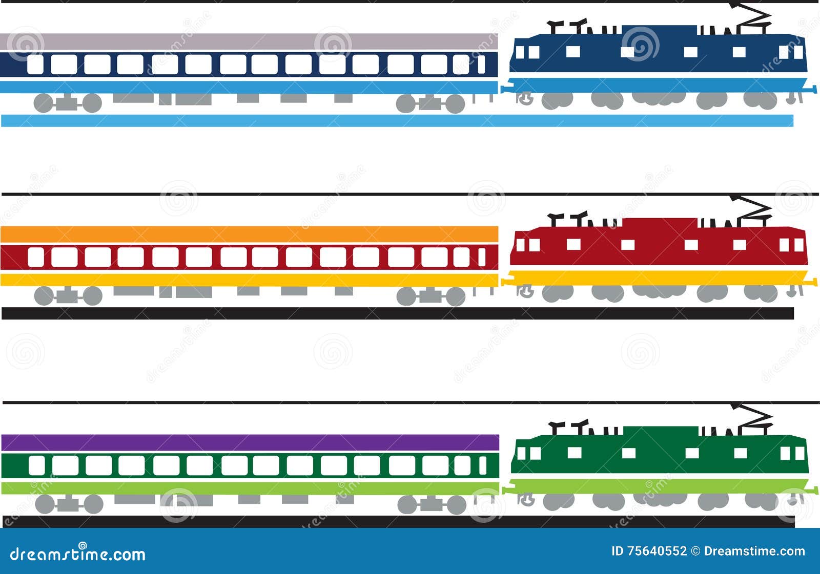 Trains from the side stock vector. Illustration of vector - 75640552