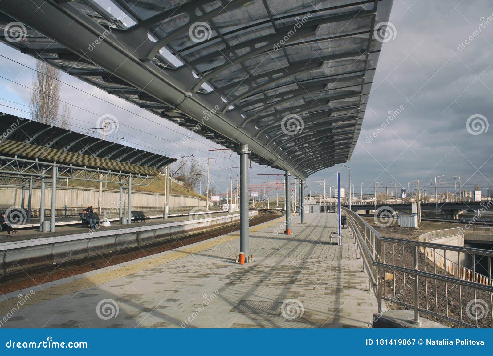 Trains Stop. View of the Platform. Modern Train Stock Image - Image of ...