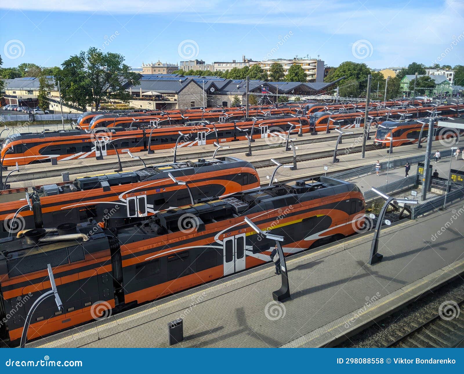 Trains at Tallinn Central Railway Station Editorial Stock Photo - Image ...