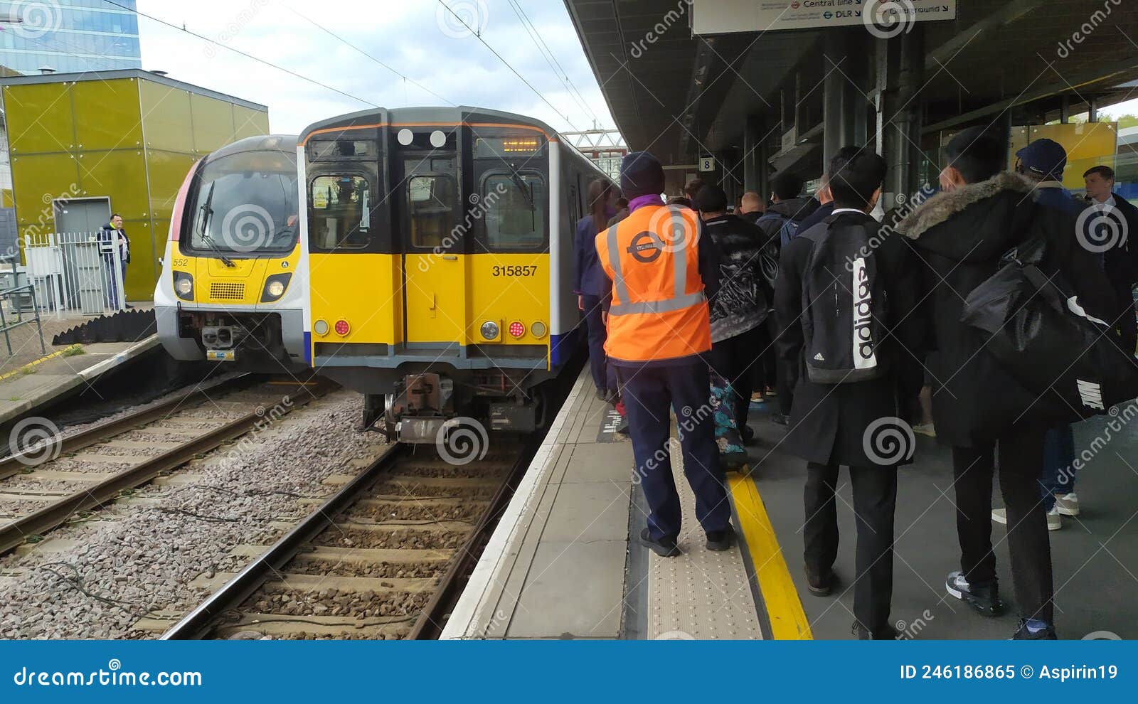 Trains at Train Station with Passenger Boarding in Editorial Image ...