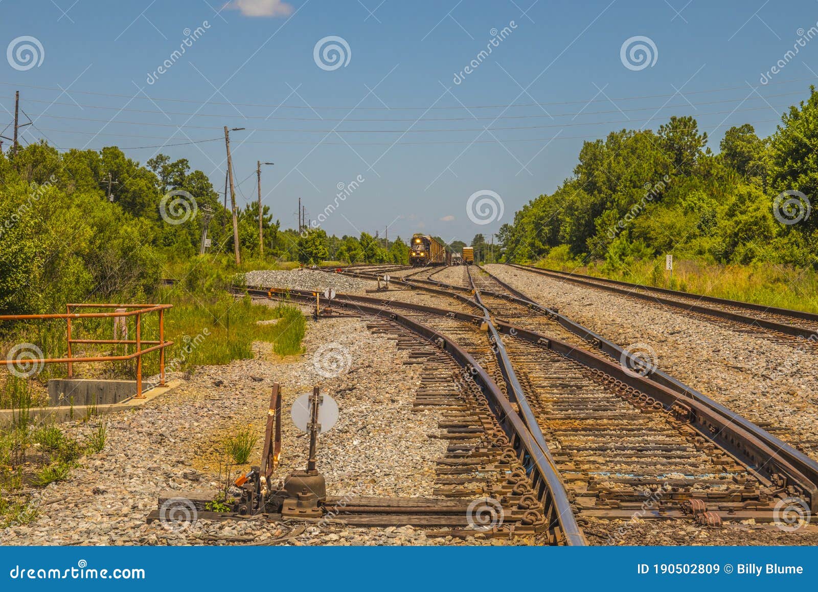 Trains on Train Tracks and Nature Stock Image - Image of trains, nature ...